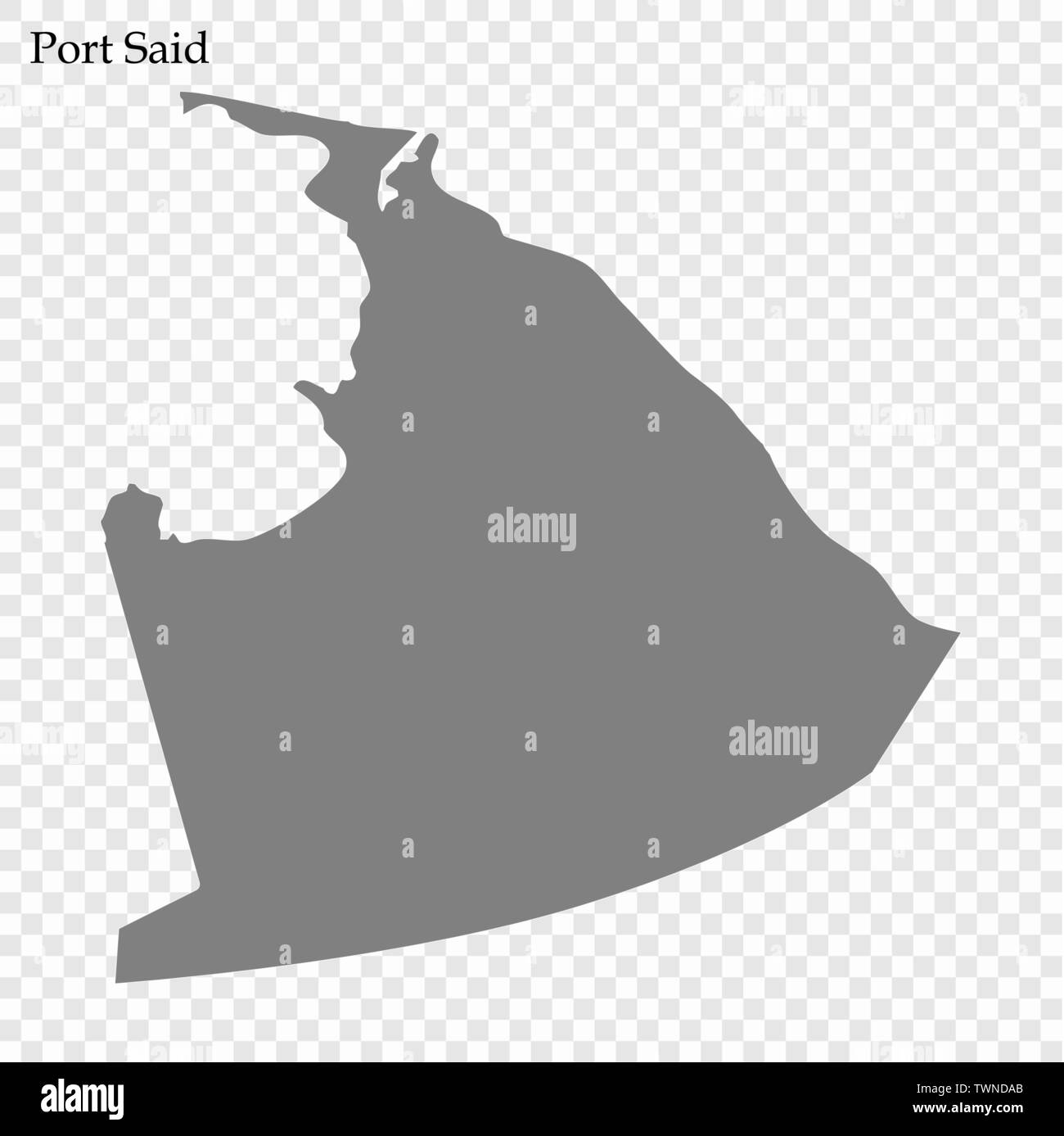 High Quality map of Port Said is a governorate of Egypt Stock Vector ...