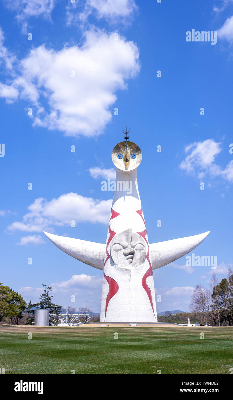 Osaka, Japan - March. 26, 2019: Majestic Tower of the Sun, Taiyo No To ...