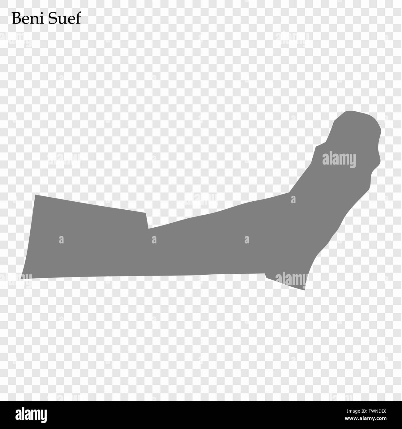 High Quality map of Beni Suef is a governorate of Egypt Stock Vector ...