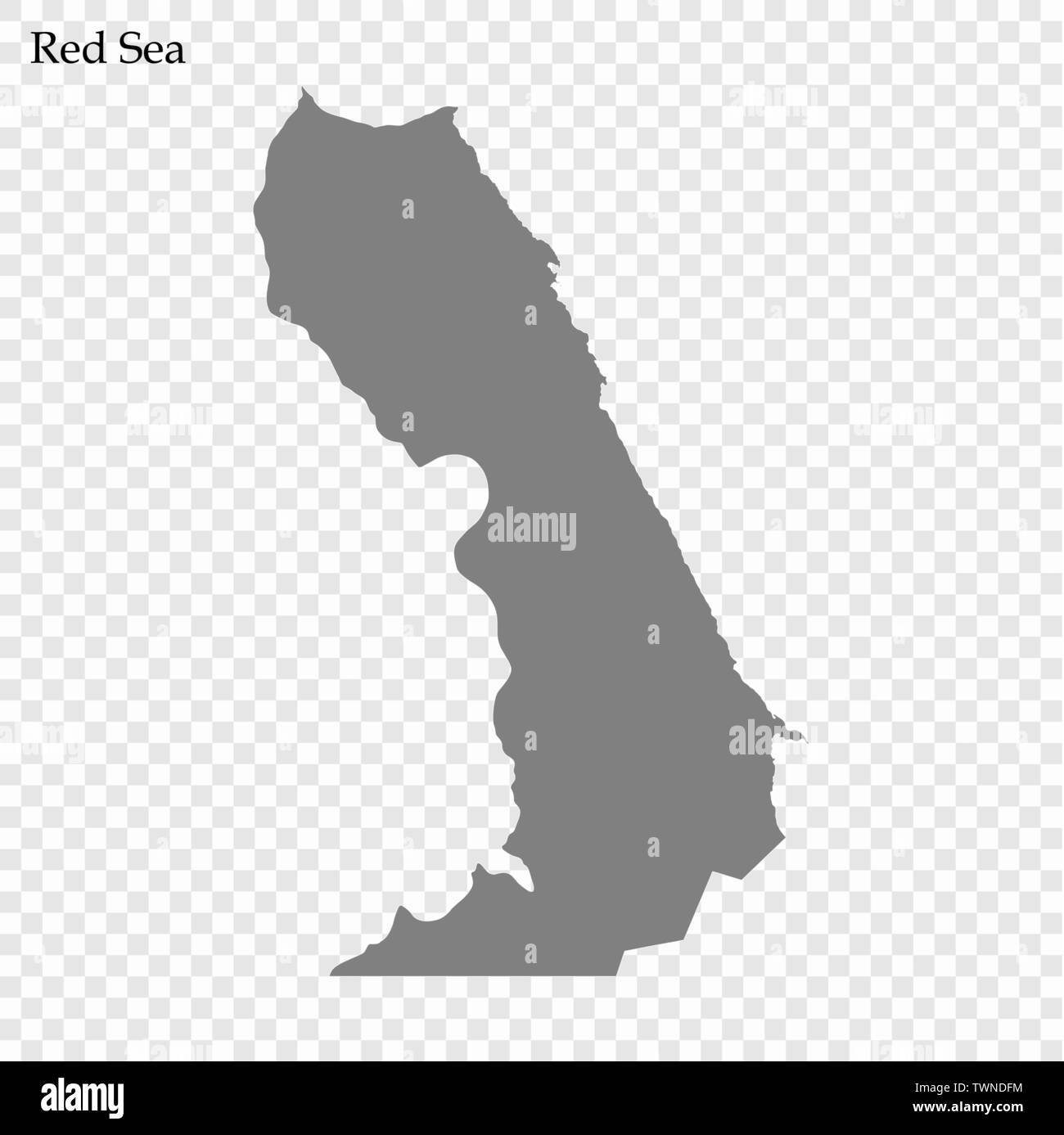 High Quality map of Red Sea is a governorate of Egypt Stock Vector ...