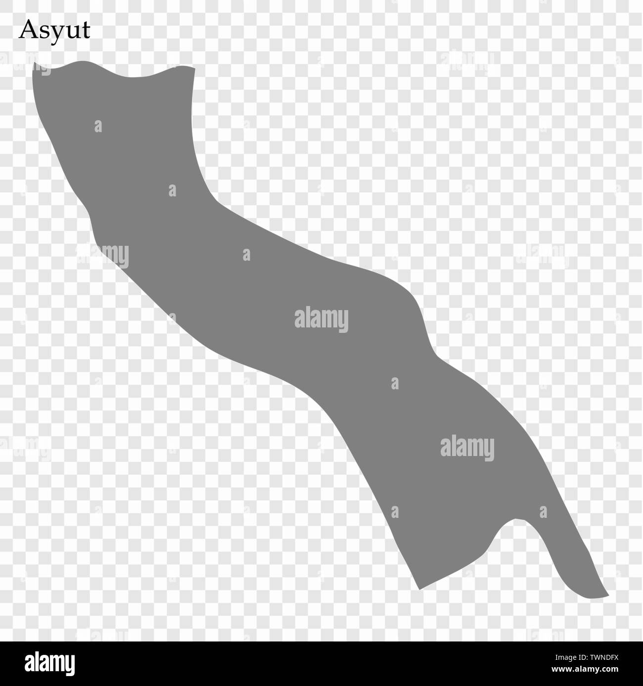 High Quality map of Asyut is a governorate of Egypt Stock Vector Image ...