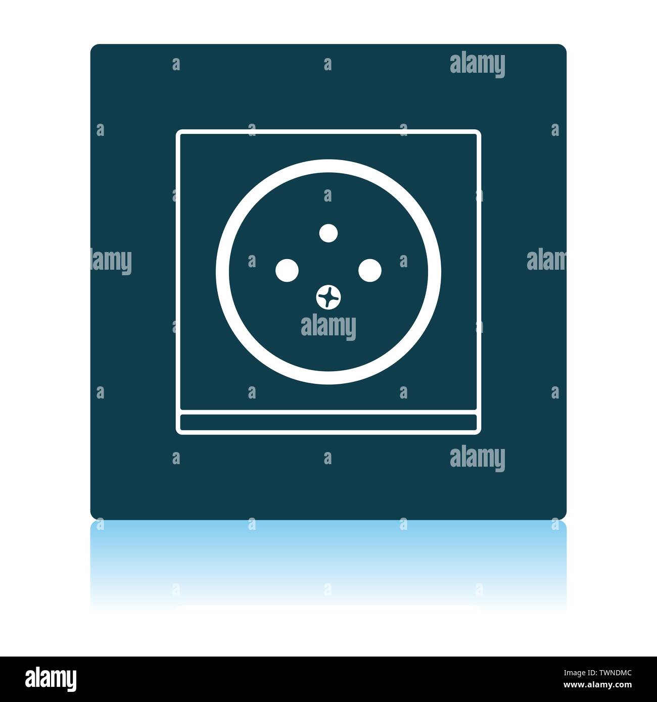 France Electrical Socket Icon. Shadow Reflection Design. Vector ...