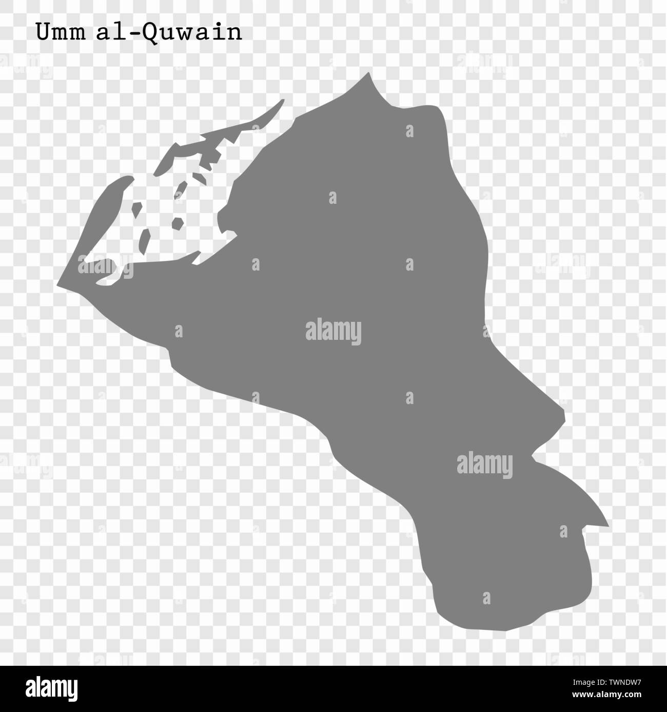 High quality map of Umm al-Quwain is a emirate of United Arab Emirates ...