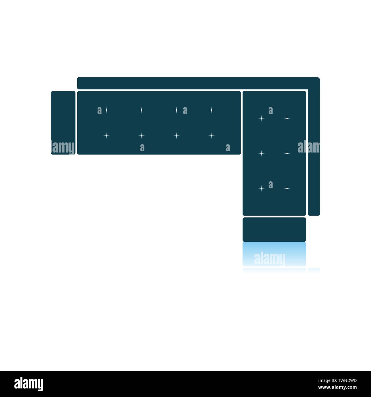 Corner Sofa Icon. Shadow Reflection Design. Vector Illustration Stock ...