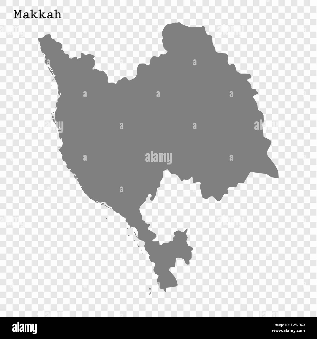 High quality map of Makkah is a region of Saudi Arabia Stock Vector ...