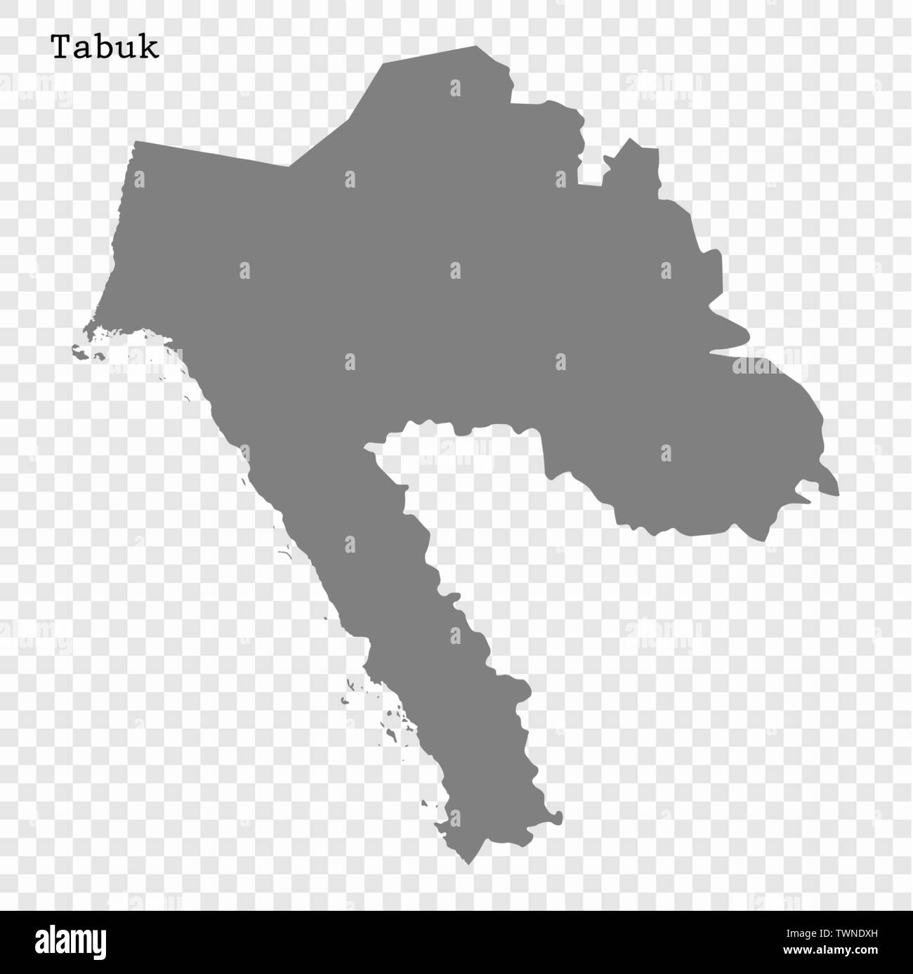 High quality map of Tabuk is a region of Saudi Arabia Stock Vector ...