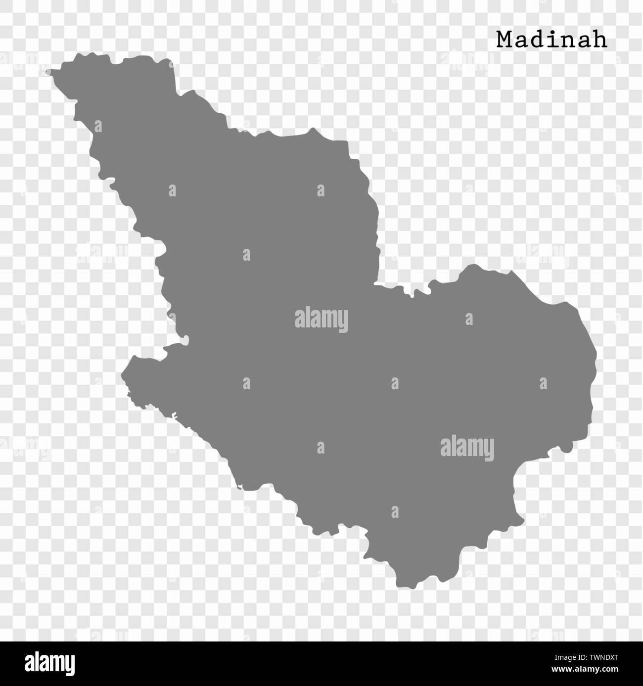 High quality map of Madinah is a region of Saudi Arabia Stock Vector ...