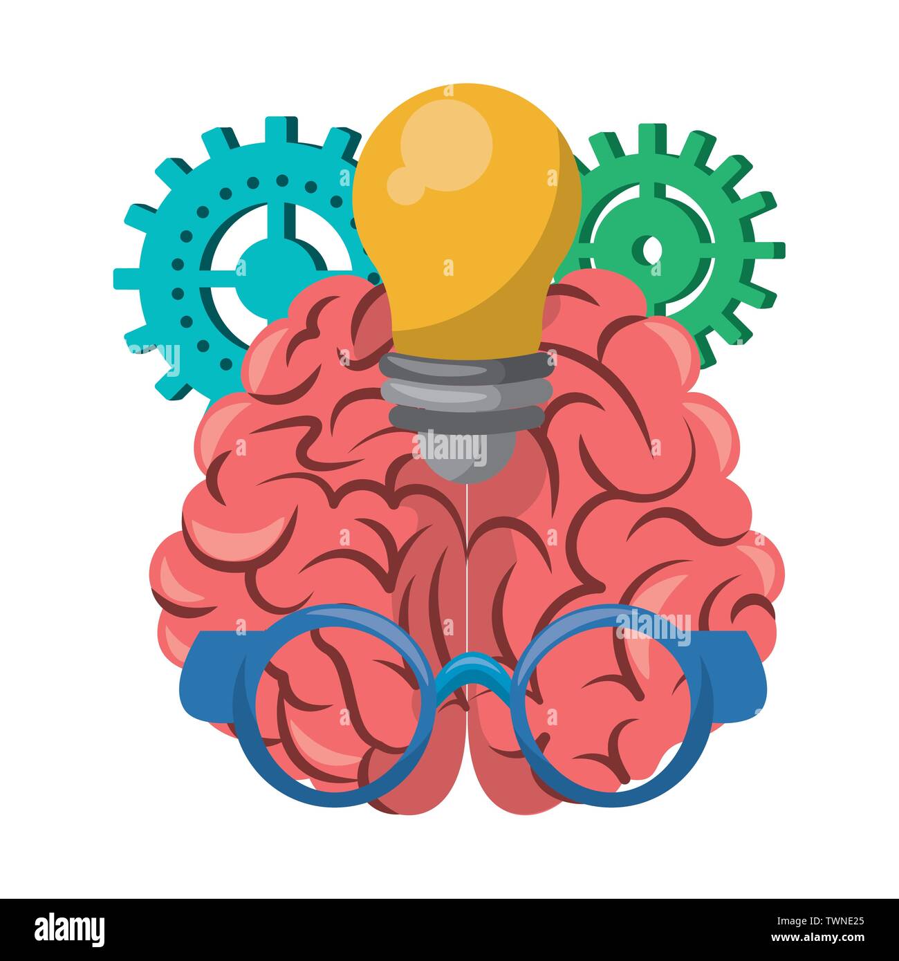 Human brain intelligence and creativity cartoons Stock Vector Image ...