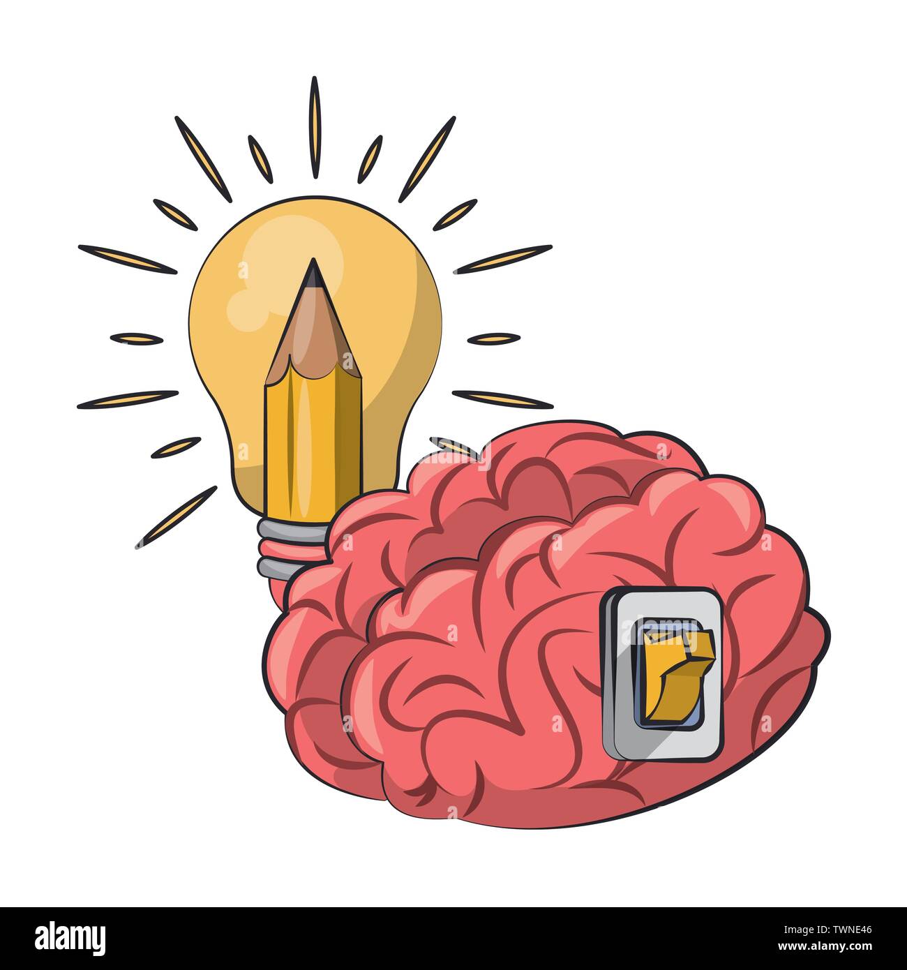 Human brain intelligence and creativity cartoons Stock Vector Image ...