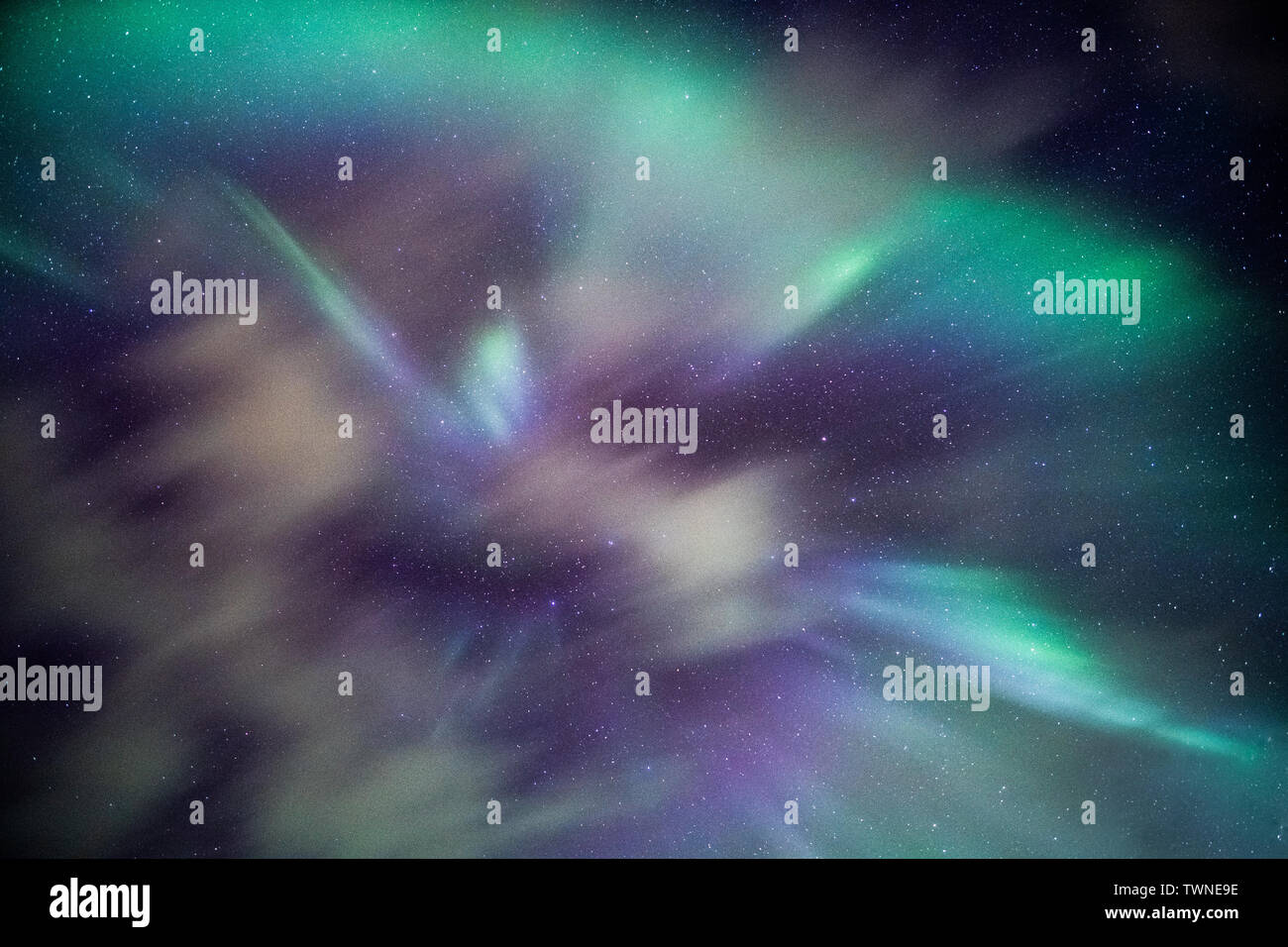 Aurora borealis northern lights dance the dark night sky hi-res stock ...