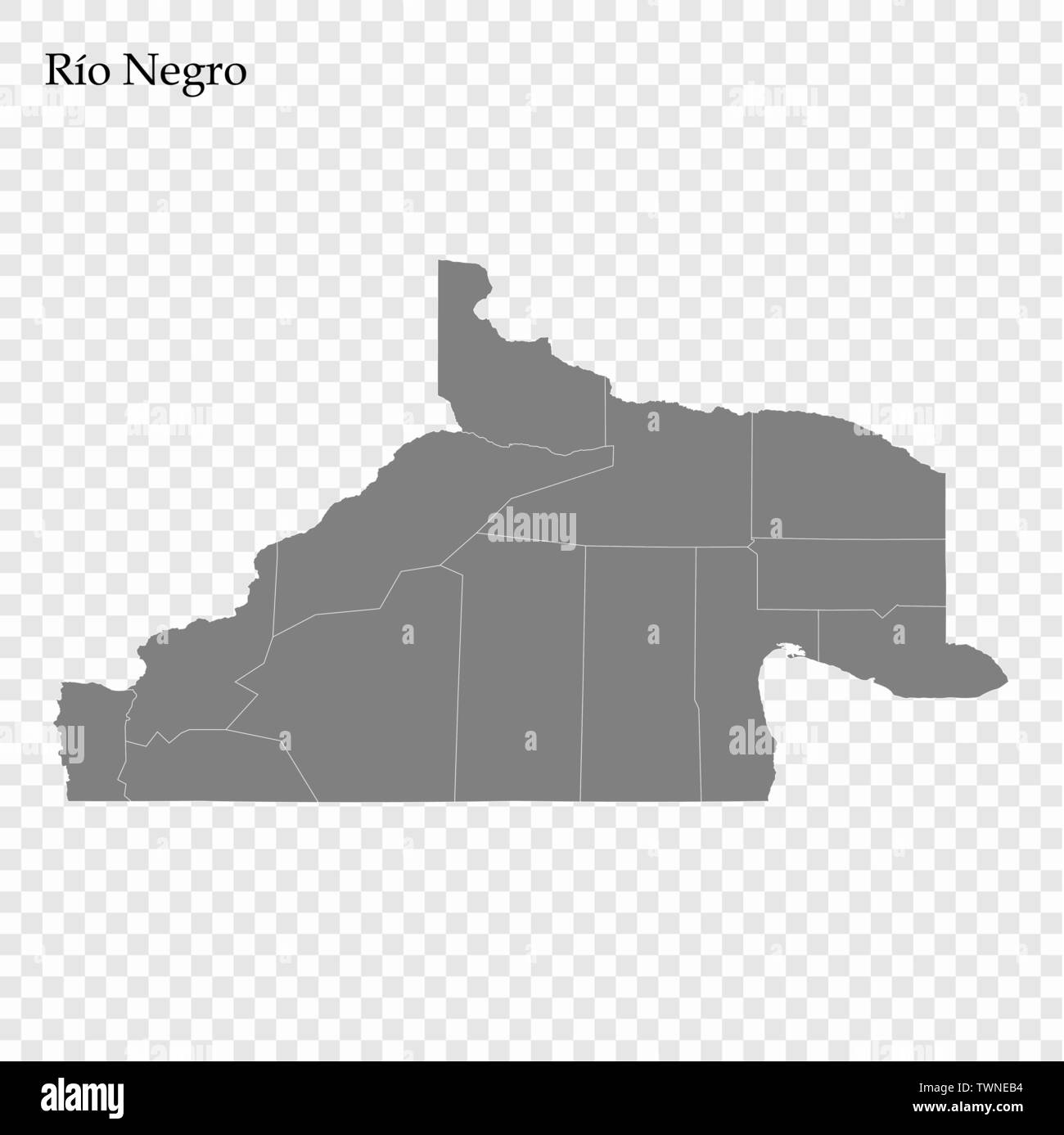 High Quality map of Rio Negro is a province of Argentina with borders ...
