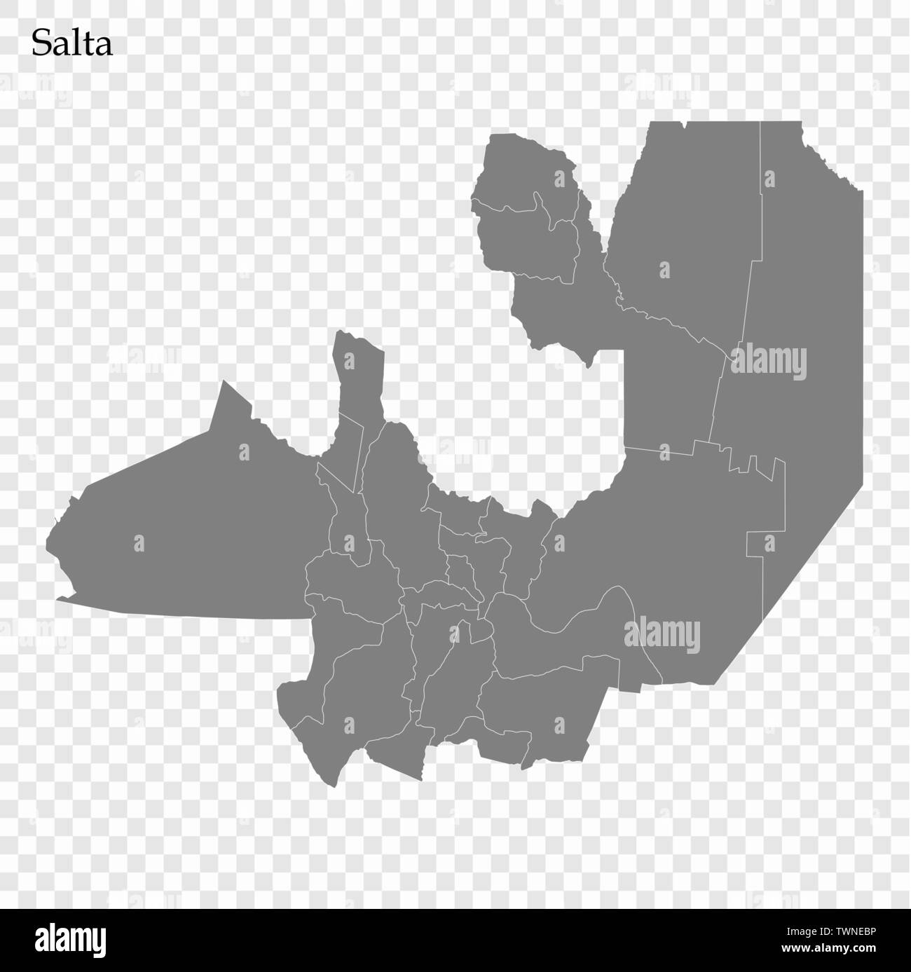 High Quality map of Salta is a province of Argentina with borders of ...