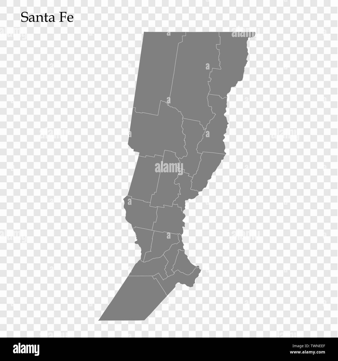 High Quality map of Santa Fe is a province of Argentina with borders of ...