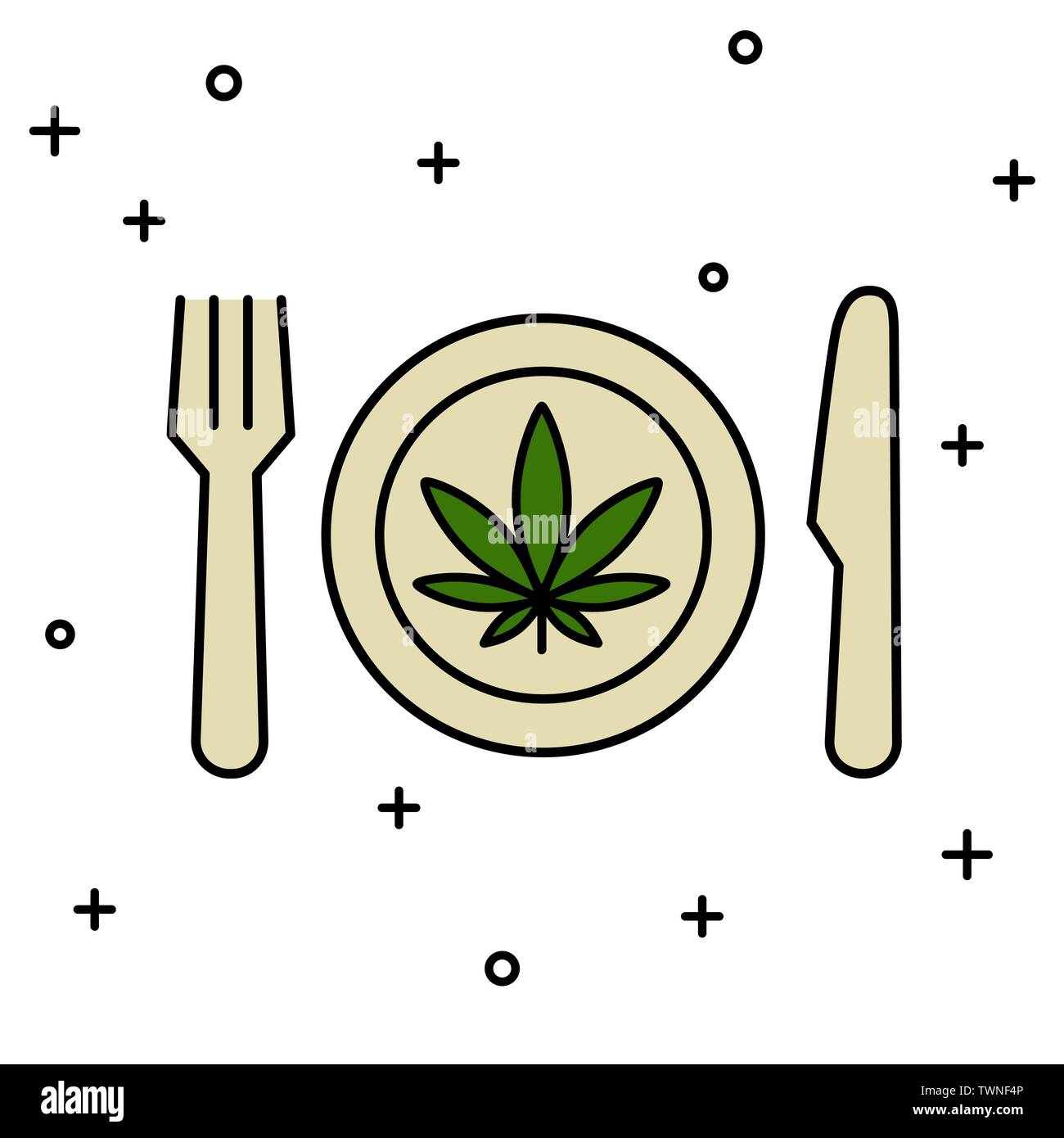 Hemp plate Stock Vector Images - Alamy