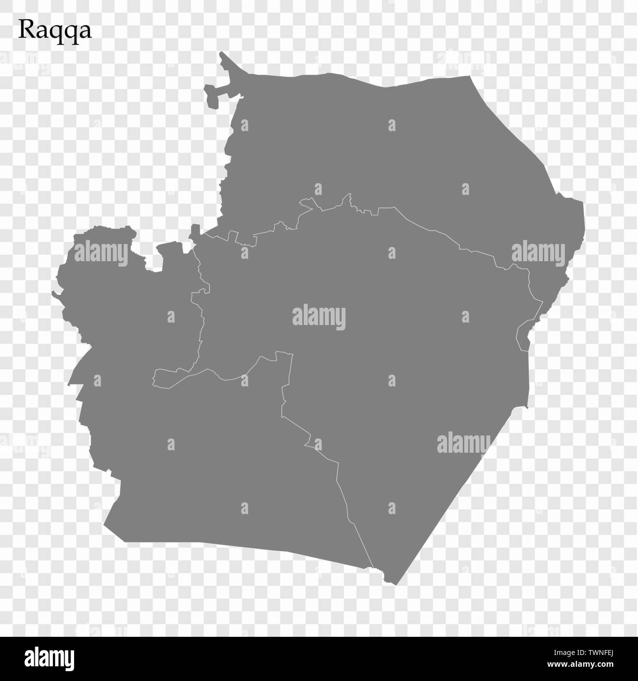 High Quality map of Raqqa is a governorate of Syria, with borders of ...
