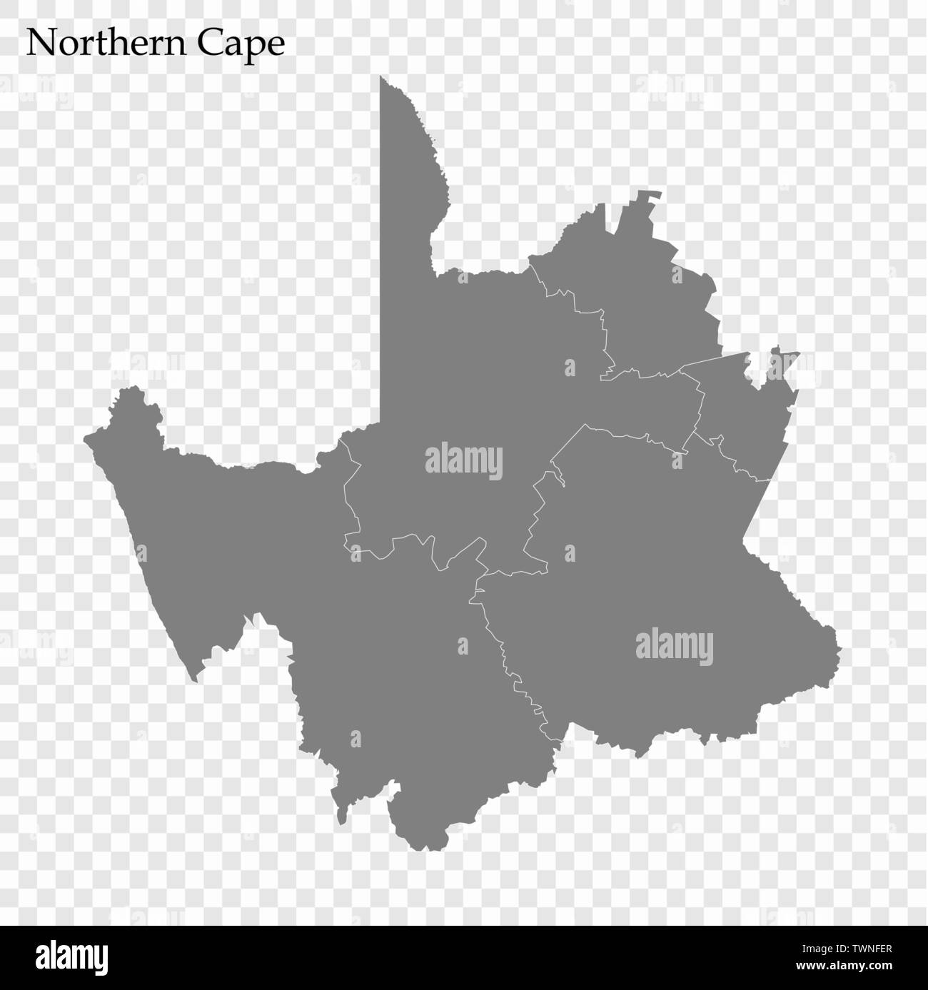 High Quality map of Northern Cape is a province of South Africa, with ...