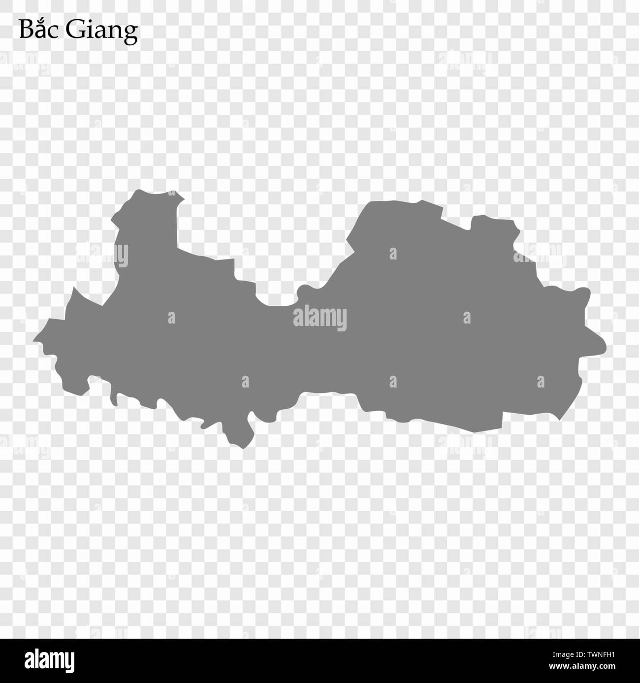 High Quality map of Bac Giang is a province of Vietnam Stock Vector ...
