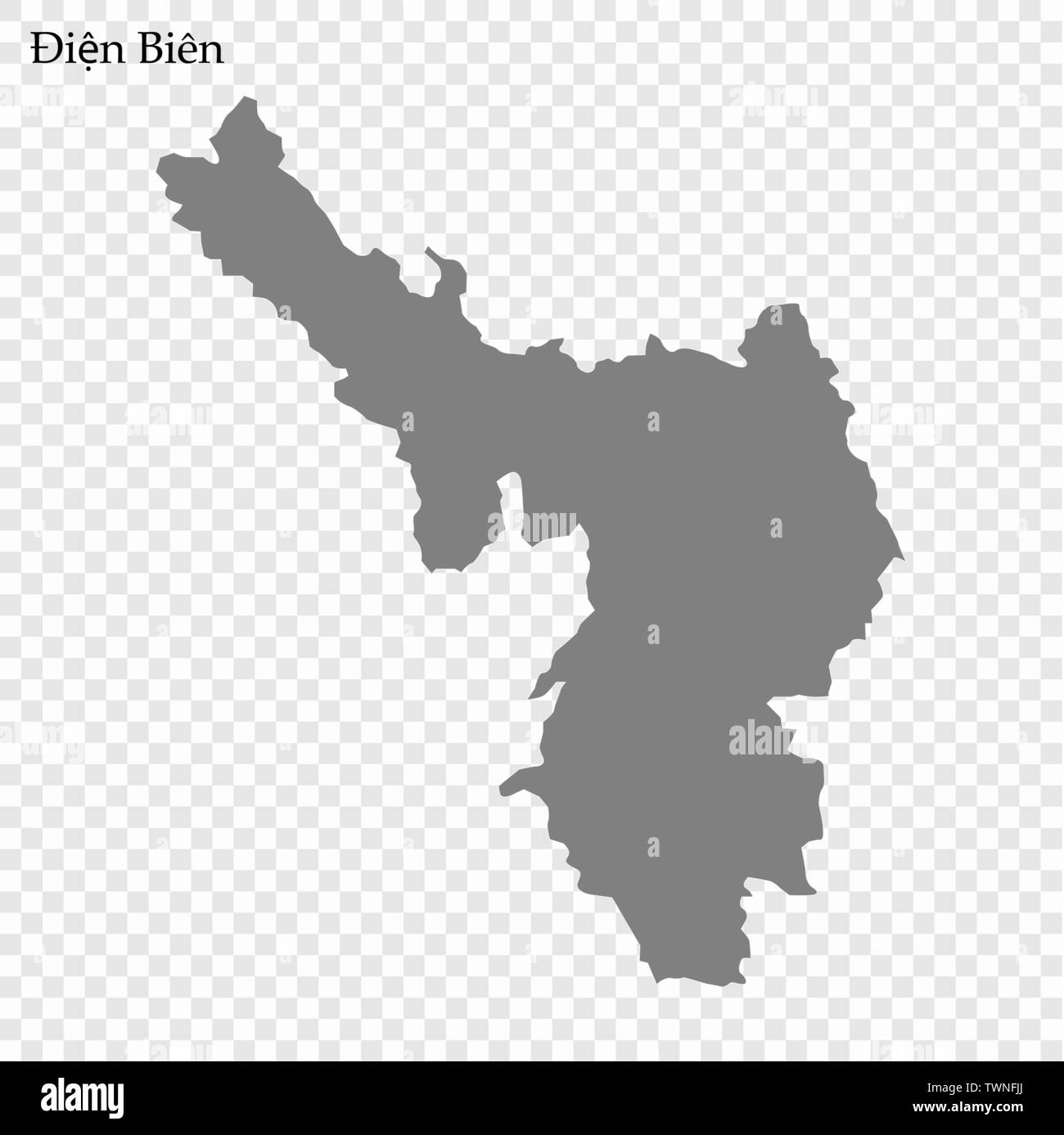 High Quality map of Dien Bien is a province of Vietnam Stock Vector ...