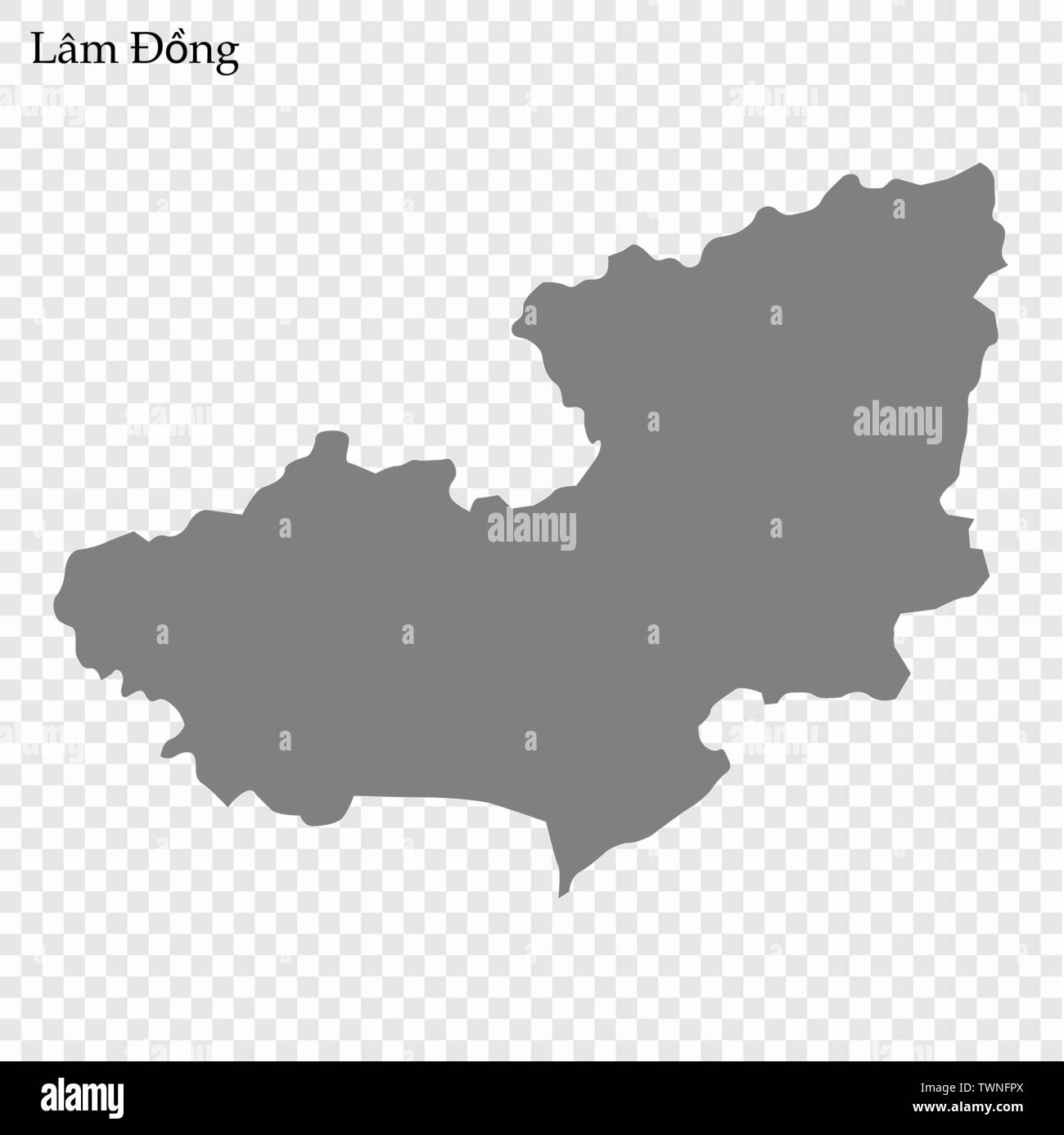 High Quality map of Lam Dong is a province of Vietnam Stock Vector ...