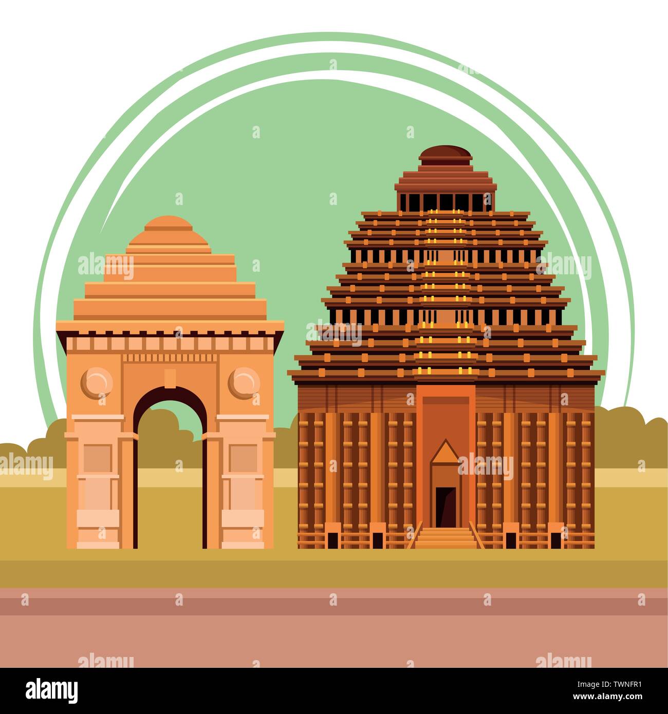 indian building monuments icon cartoon Stock Vector Image & Art - Alamy