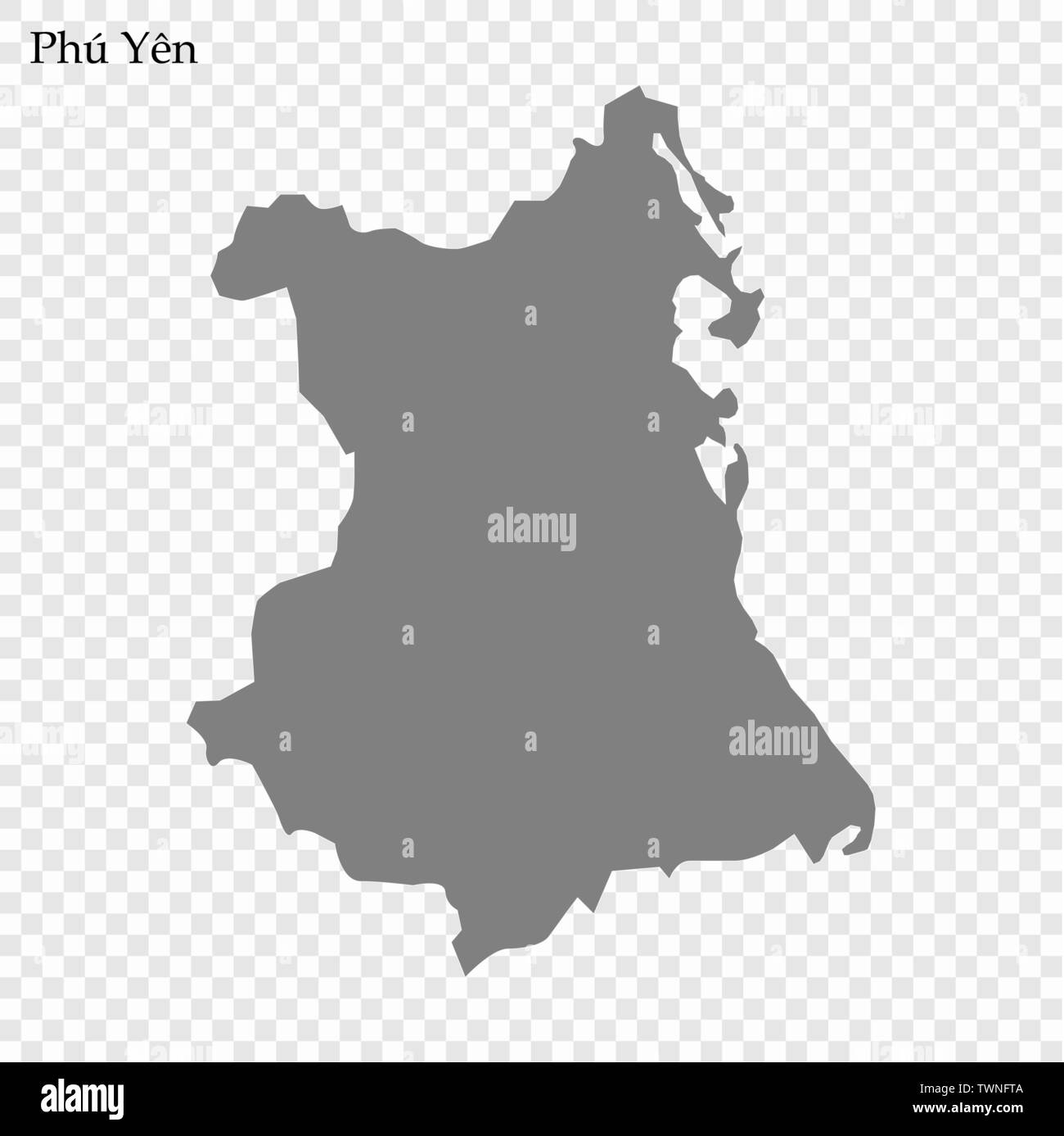 High Quality map of Phu Yen is a province of Vietnam Stock Vector Image ...