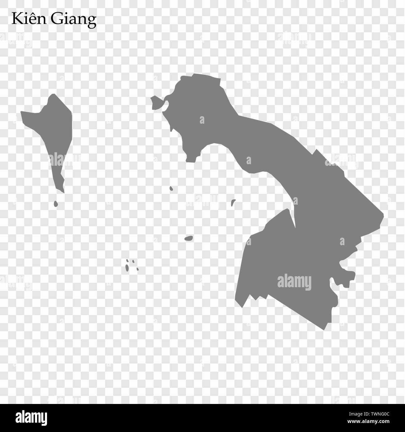 High Quality map of Kien Giang is a province of Vietnam Stock Vector ...