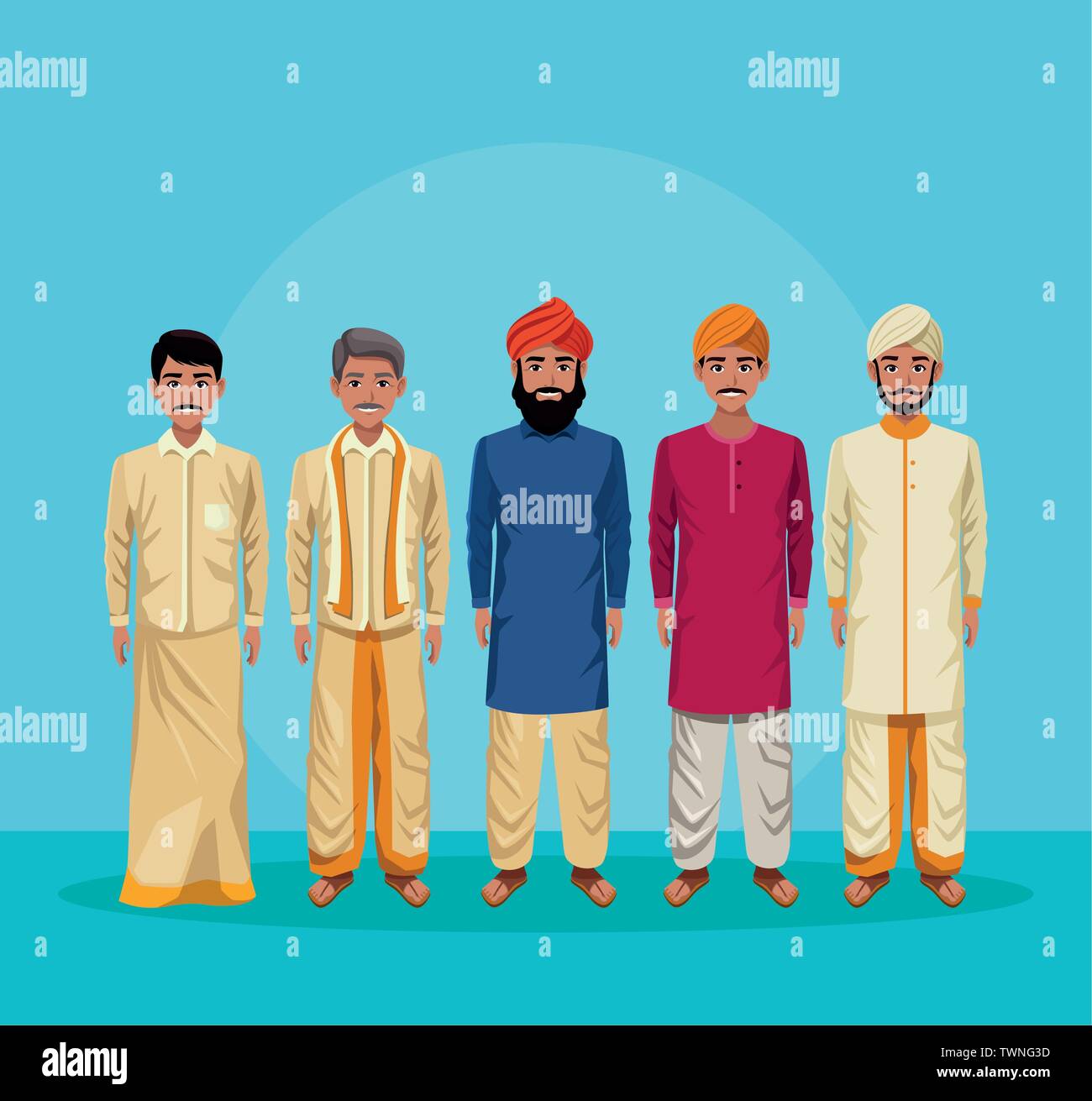 indian group of india cartoon Stock Vector Image & Art - Alamy