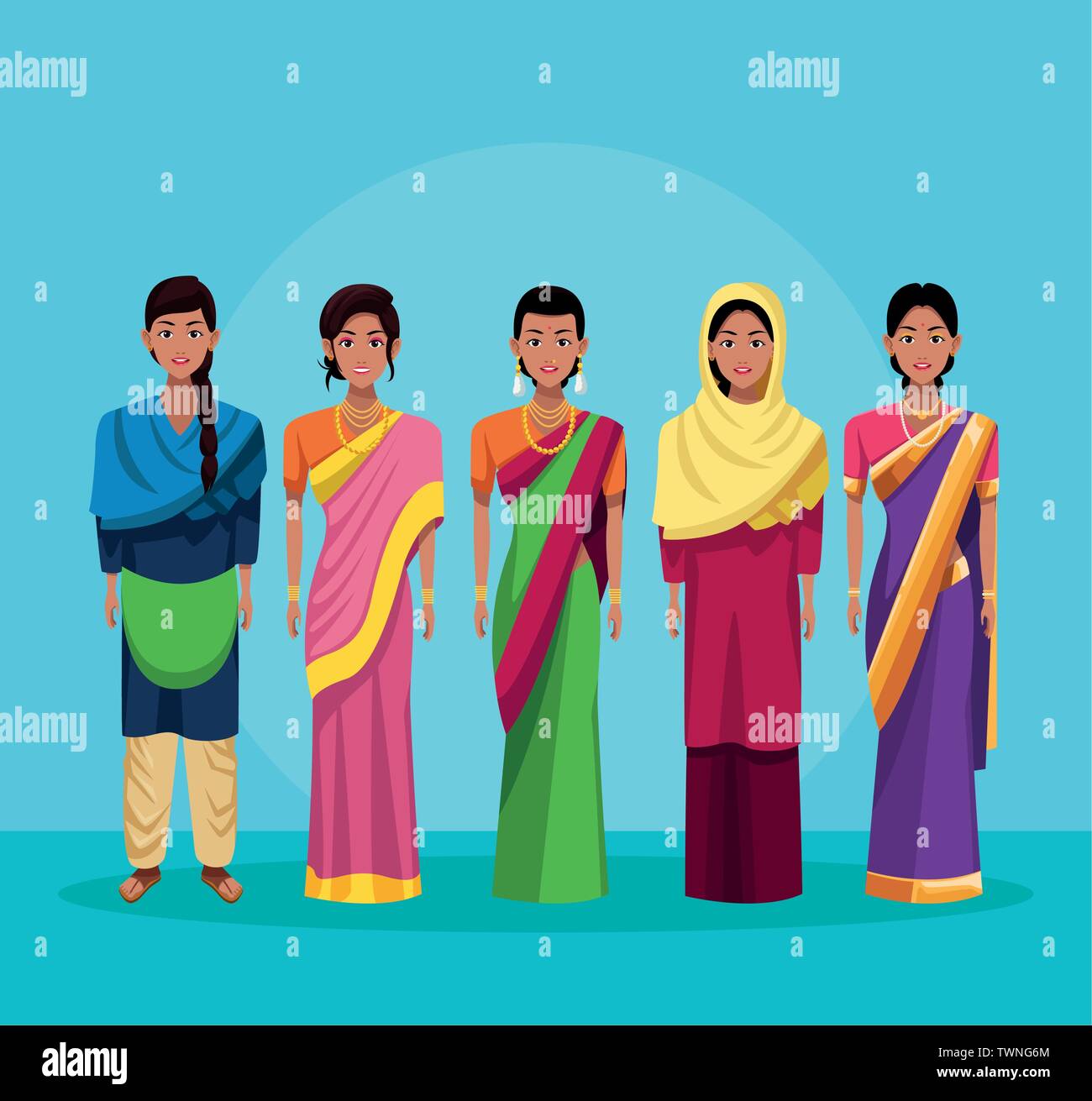 indian group of india cartoon Stock Vector Image & Art - Alamy