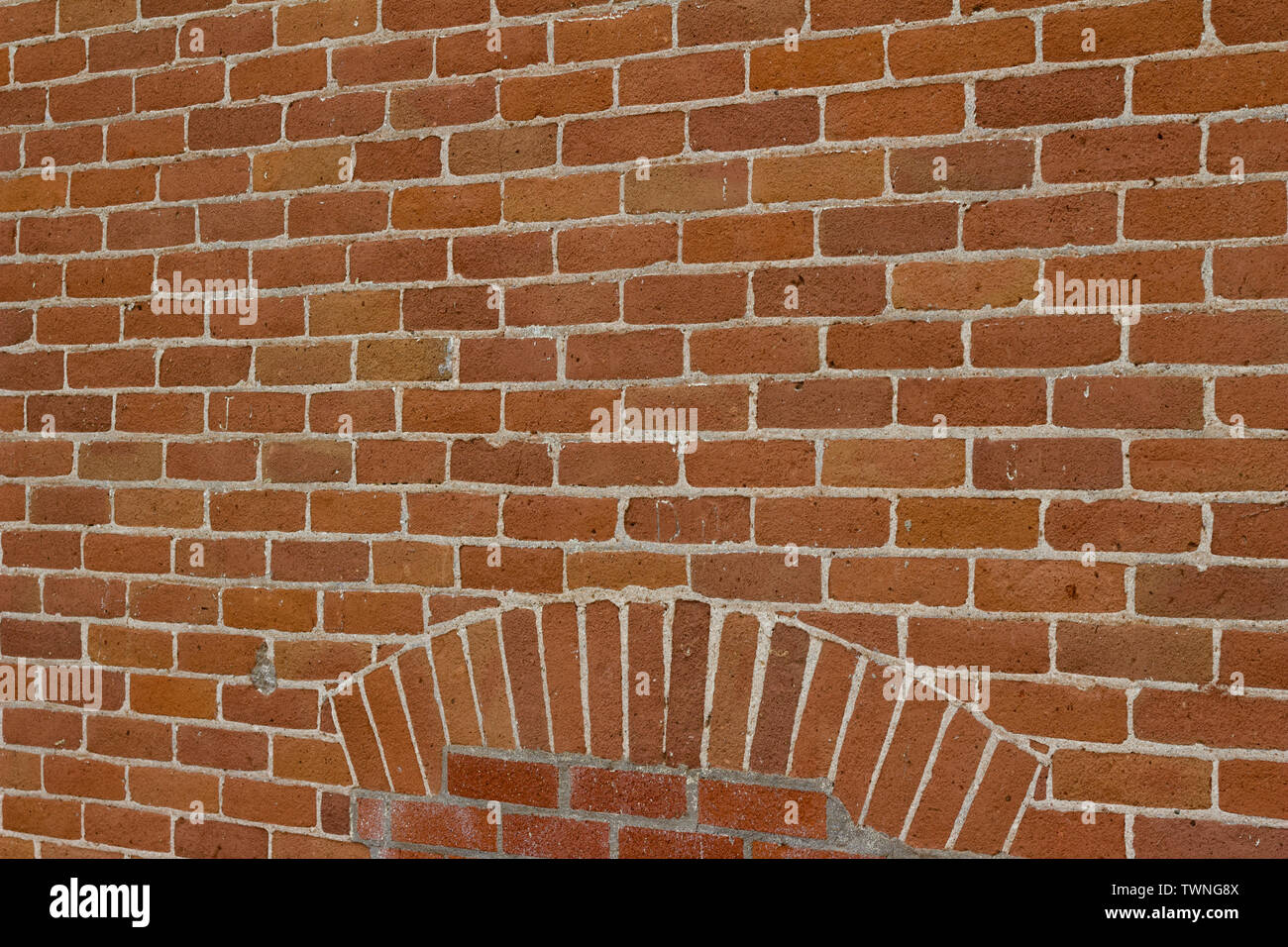 Old 19th Century weathered orange red brick wall background in ...