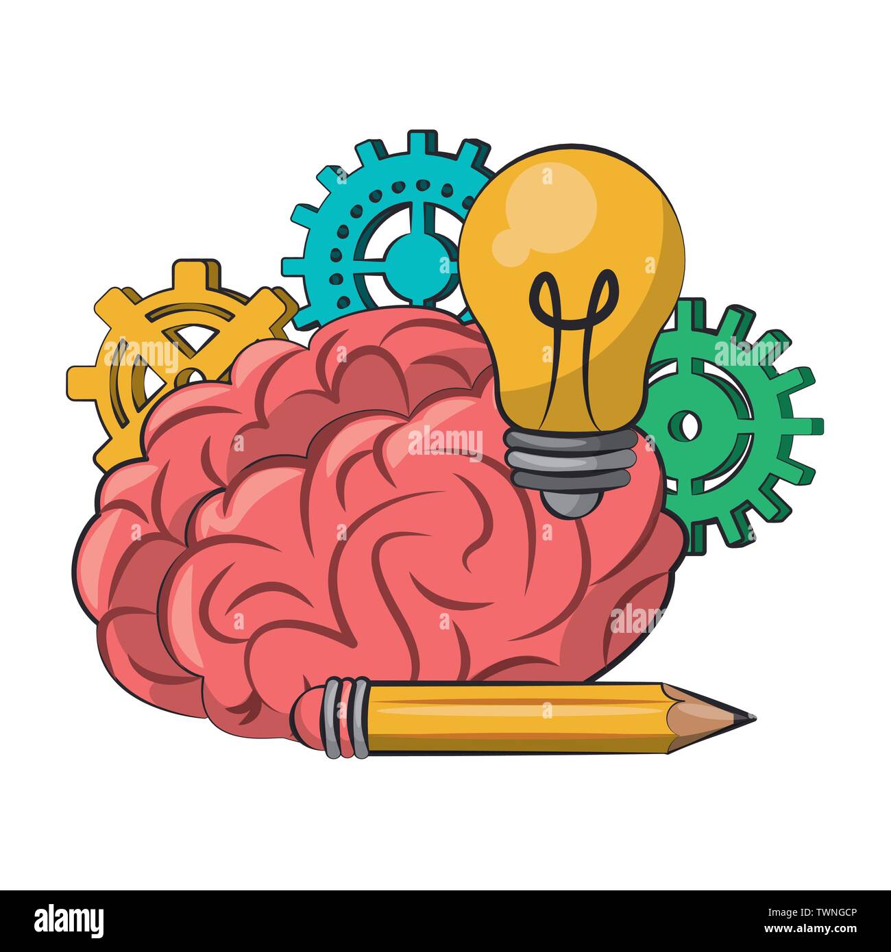 Human brain intelligence and creativity cartoons Stock Vector Image ...