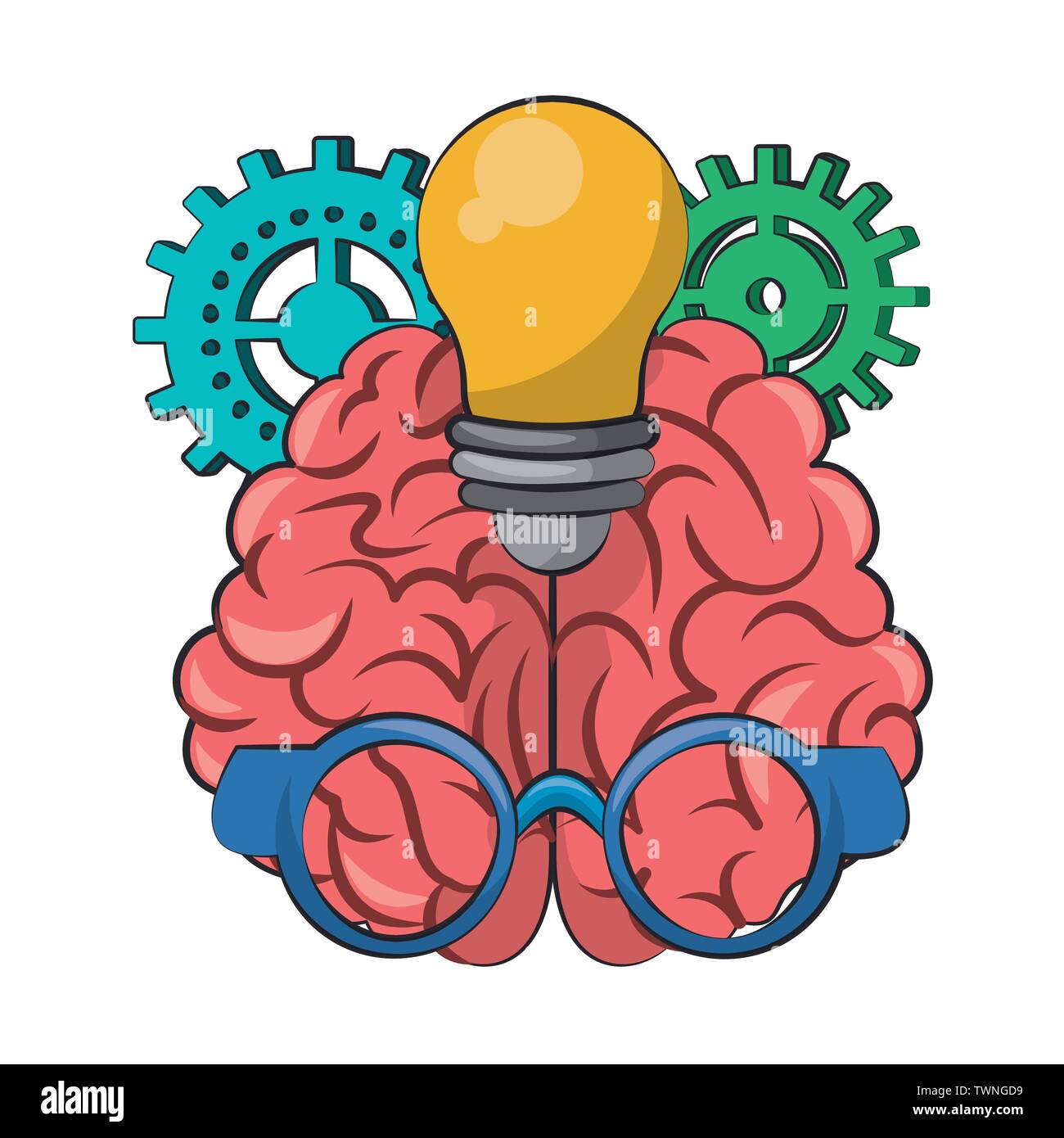 Human brain intelligence and creativity cartoons Stock Vector Image ...