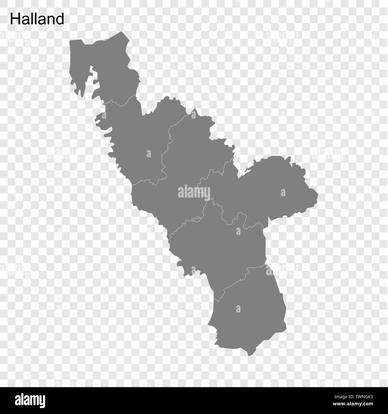 High Quality map of Halland is a county of Sweden, with borders of the ...