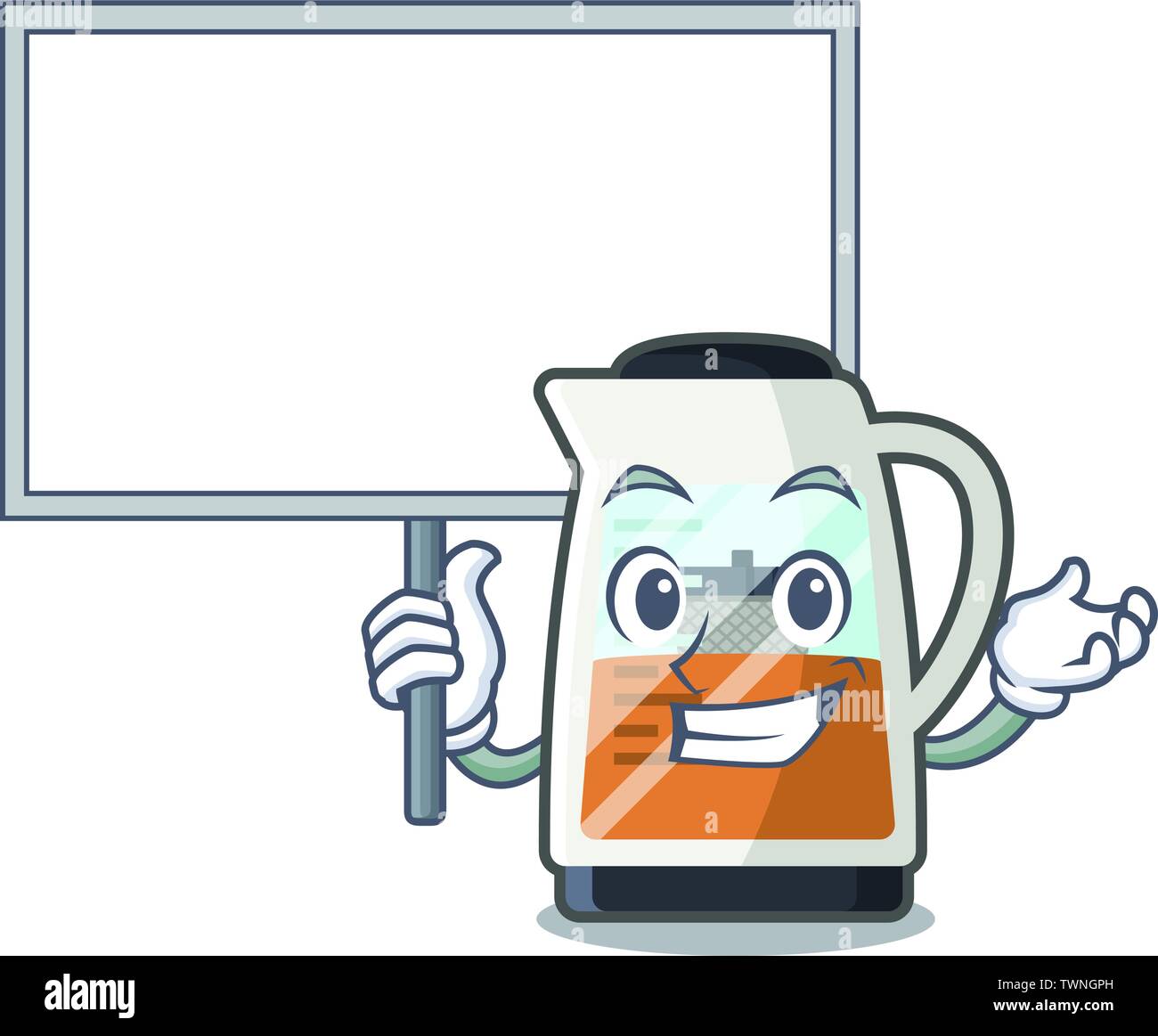 Bring board tea maker isolated with the mascot Stock Vector Image & Art ...