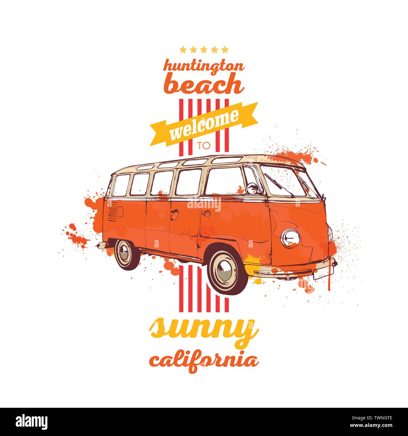 Old type vintage van Stock Vector Images - Alamy