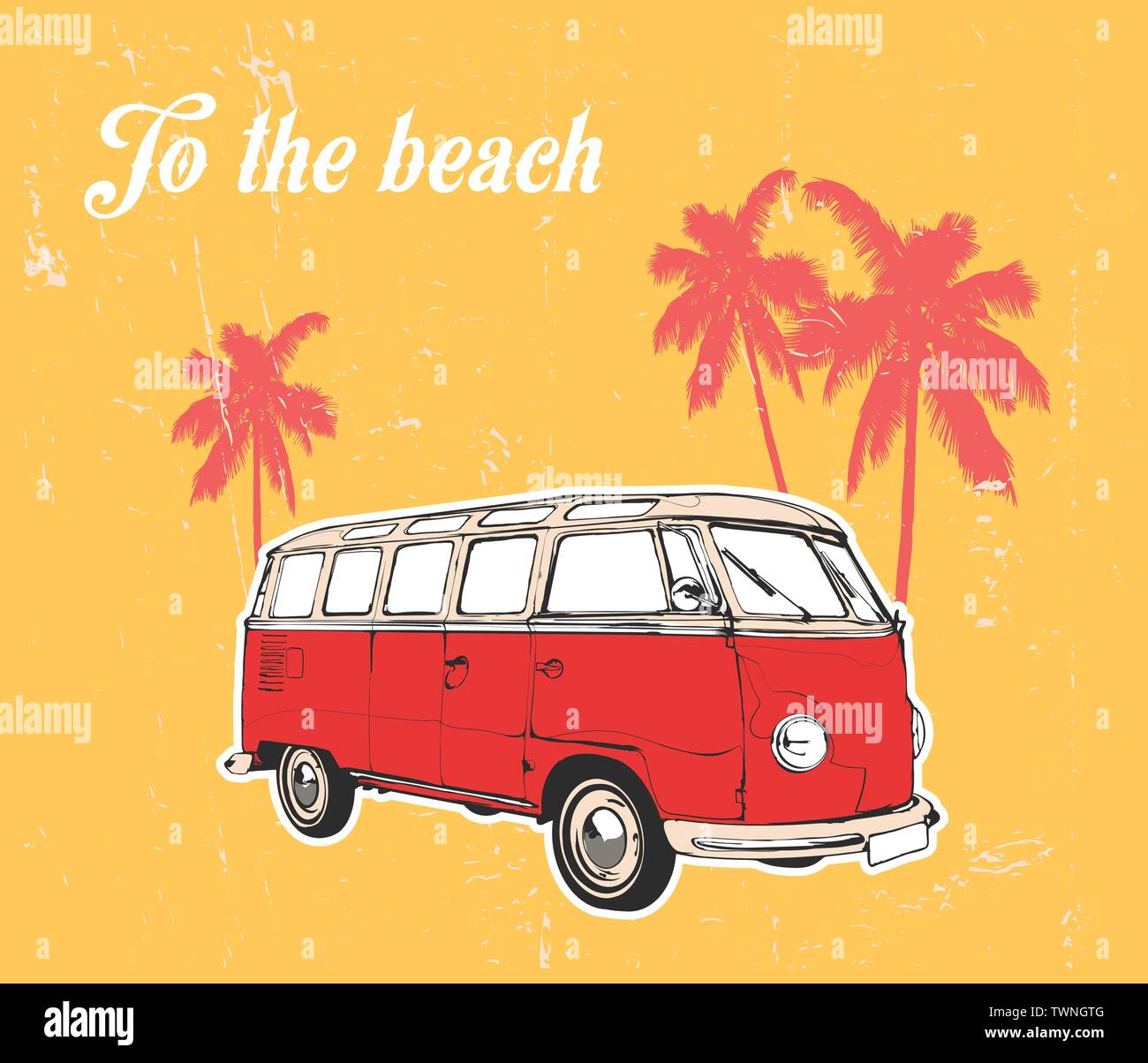 Line vector illustration - Vintage van Stock Vector Image & Art - Alamy