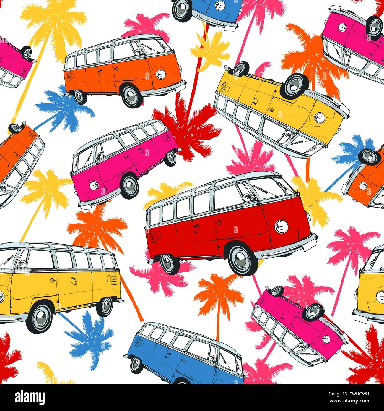 Line vector illustration - Vintage van Stock Vector Image & Art - Alamy