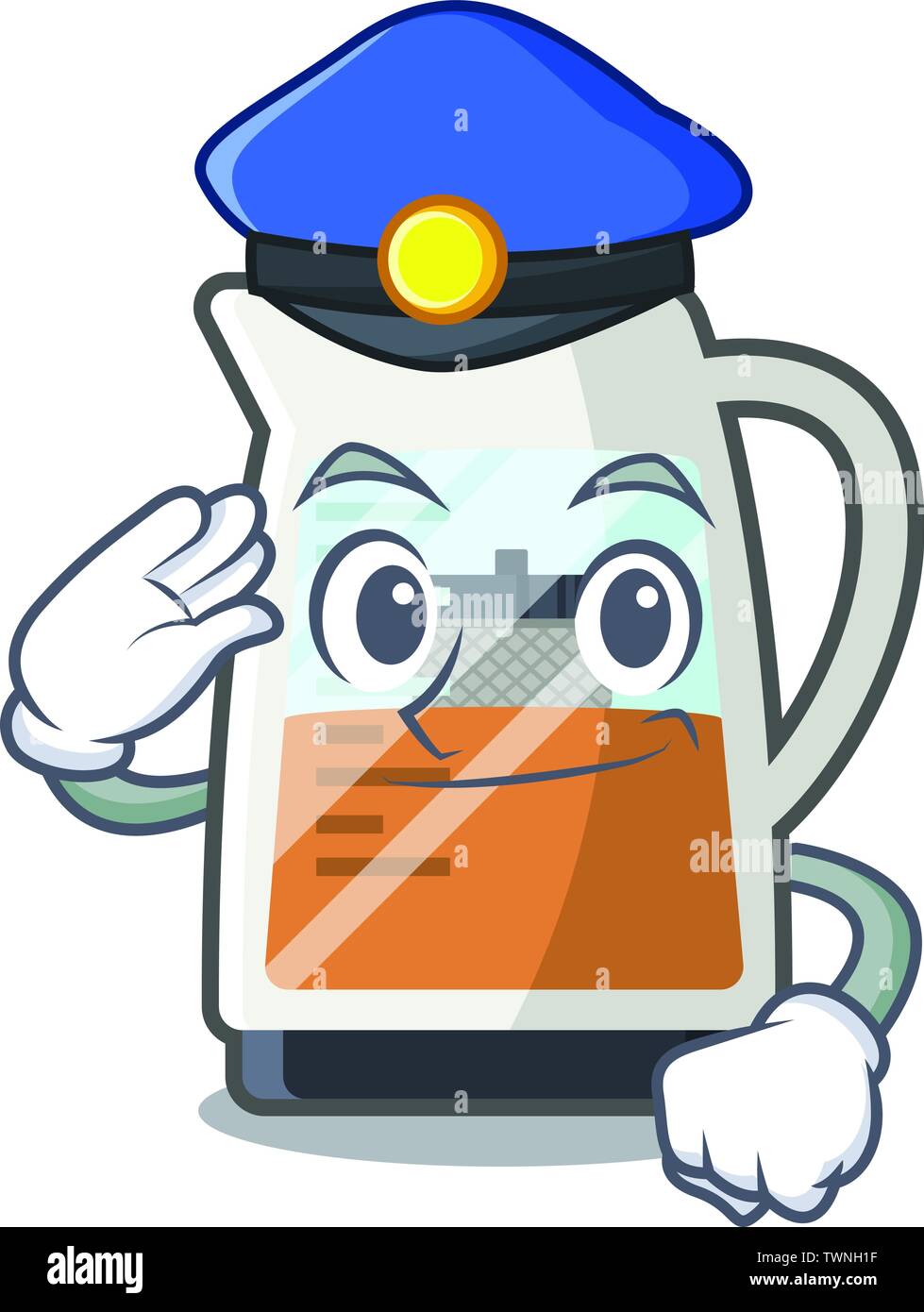 Police tea maker isolated with the mascot Stock Vector Image & Art - Alamy