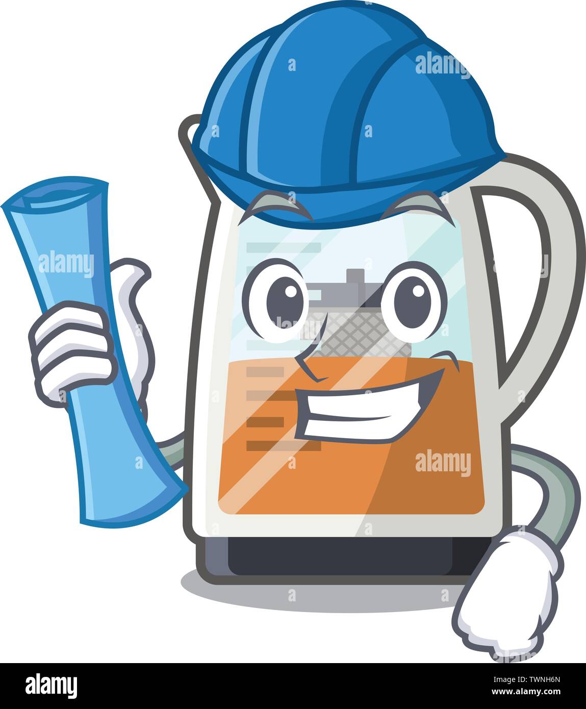 Architect tea maker in the cartoon shape Stock Vector Image & Art - Alamy