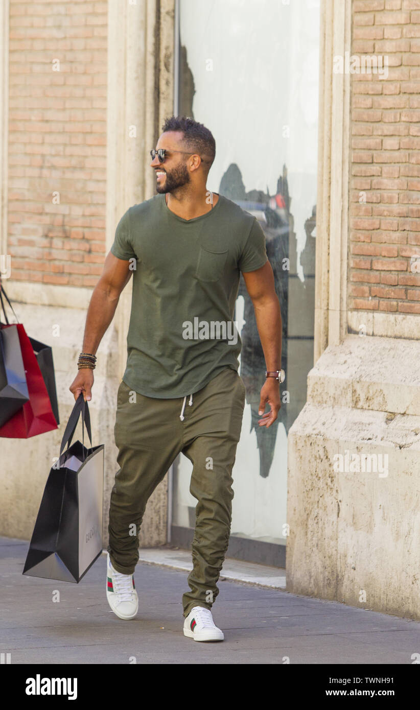 Ricky Whittle out shopping in Rome, Italy Featuring: Ricky Whittle When ...