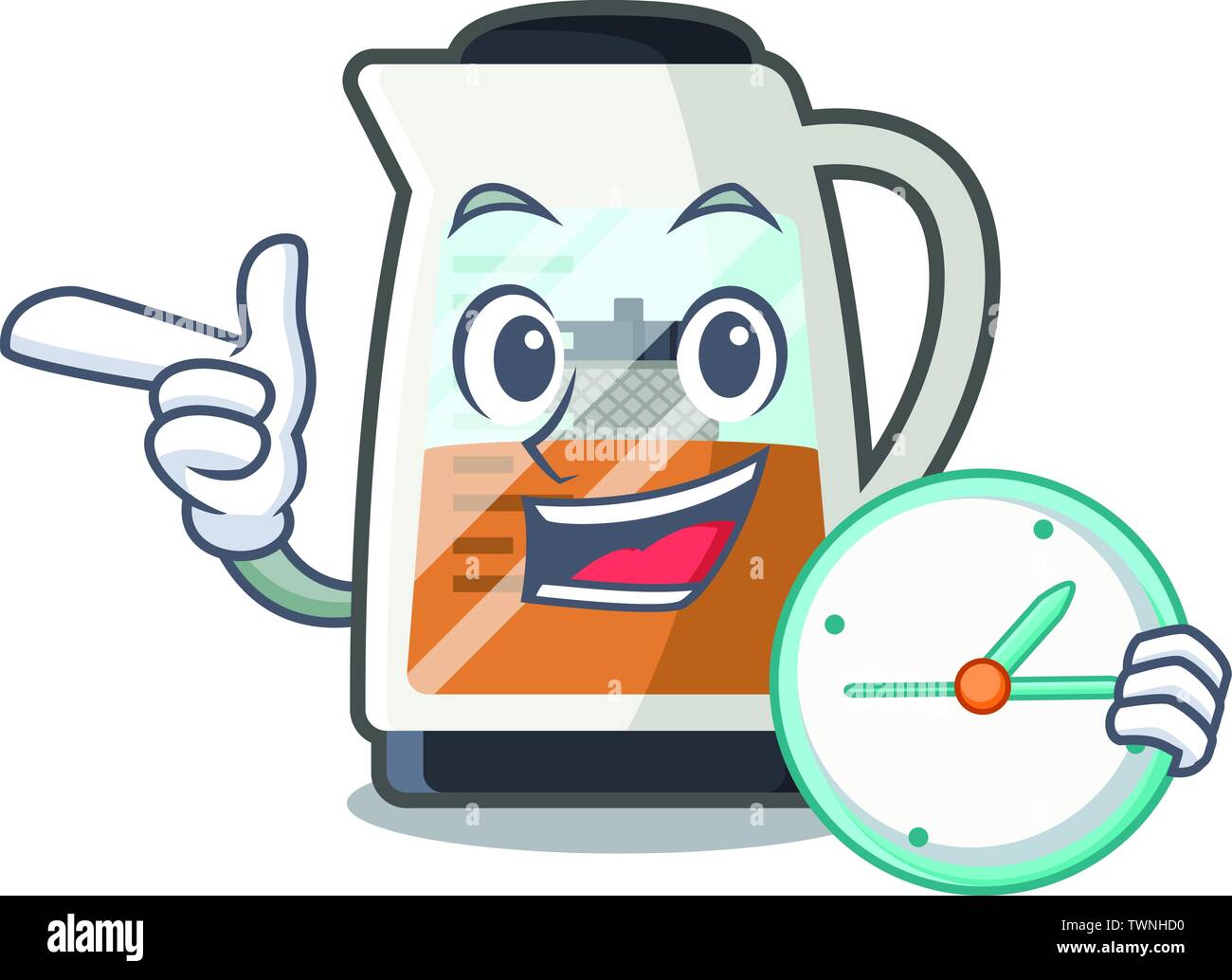 With clock tea maker in the cartoon shape Stock Vector Image & Art - Alamy