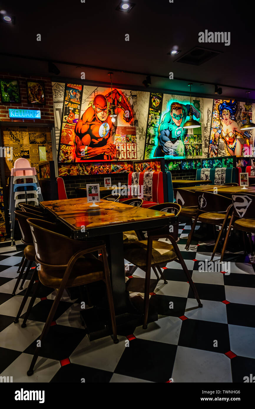 Malaysia, Johor Bahru - Apr 7, 2019: DC Comics Superheroes Cafe ...