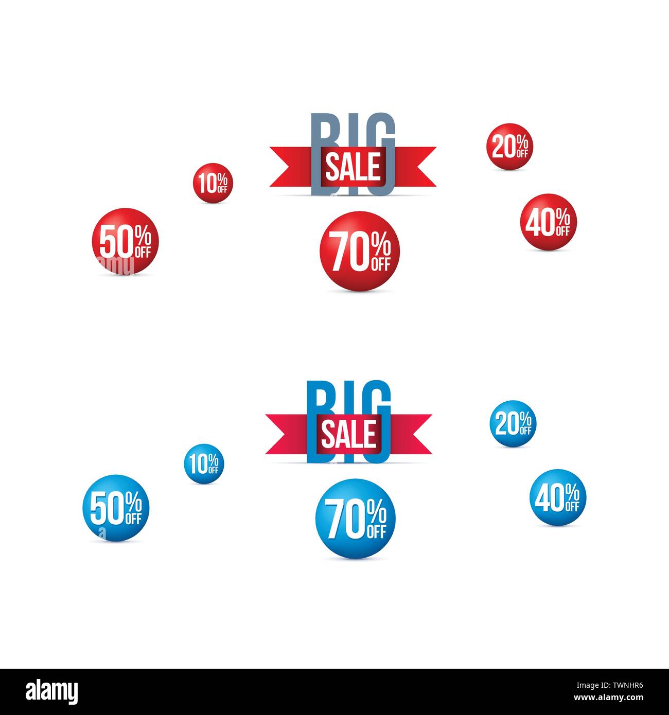 Big Sale labels templates. Vector labels and balls on white background ...