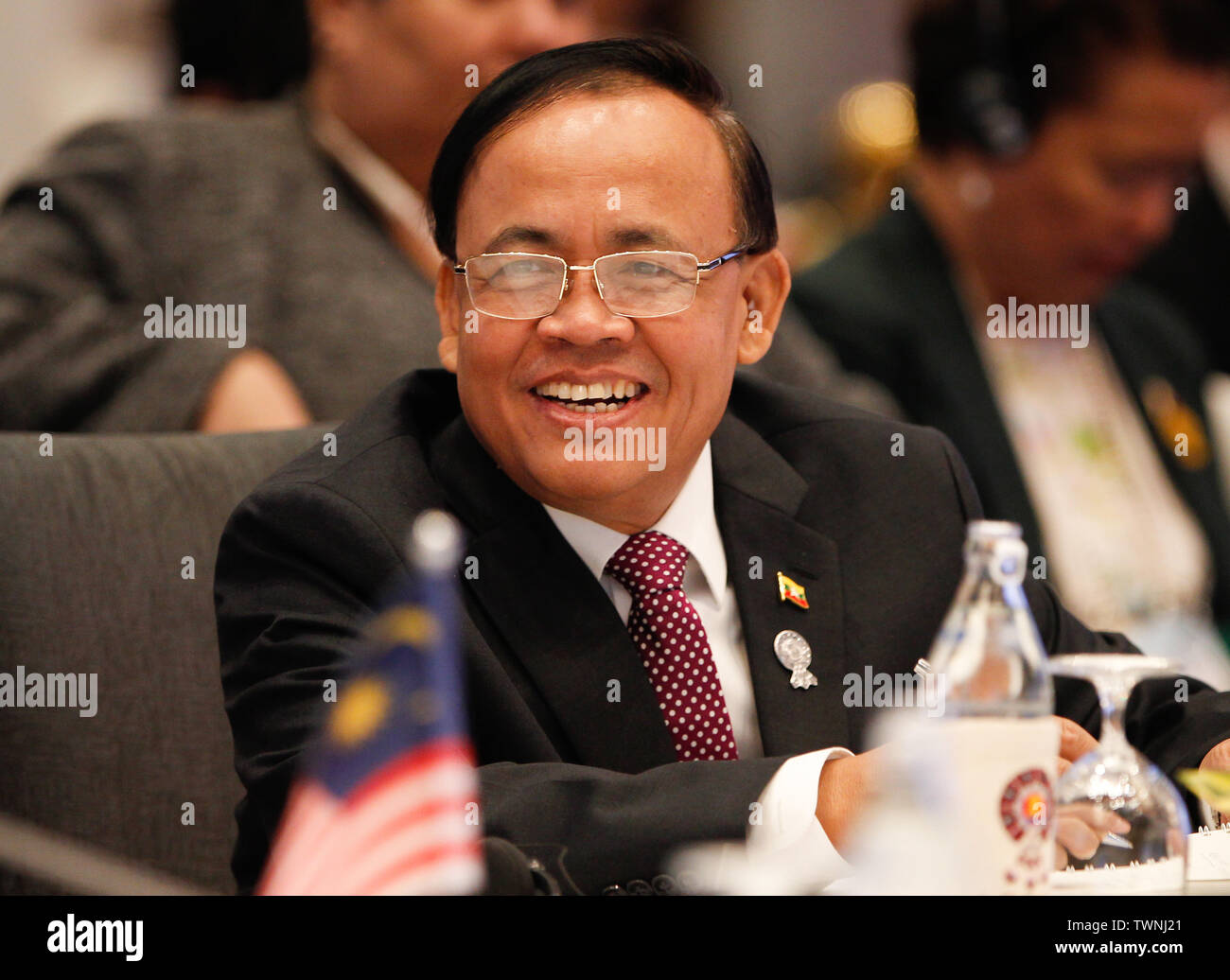 Bangkok, Thailand. 22nd June, 2019. Myanmar Union Minister for International Cooperation U Kyaw ...