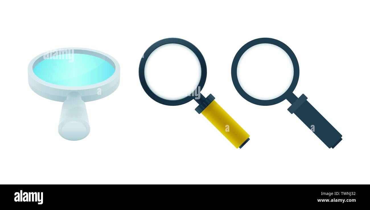 Magnifying glass on white background for your designs. Analyzing vector ...