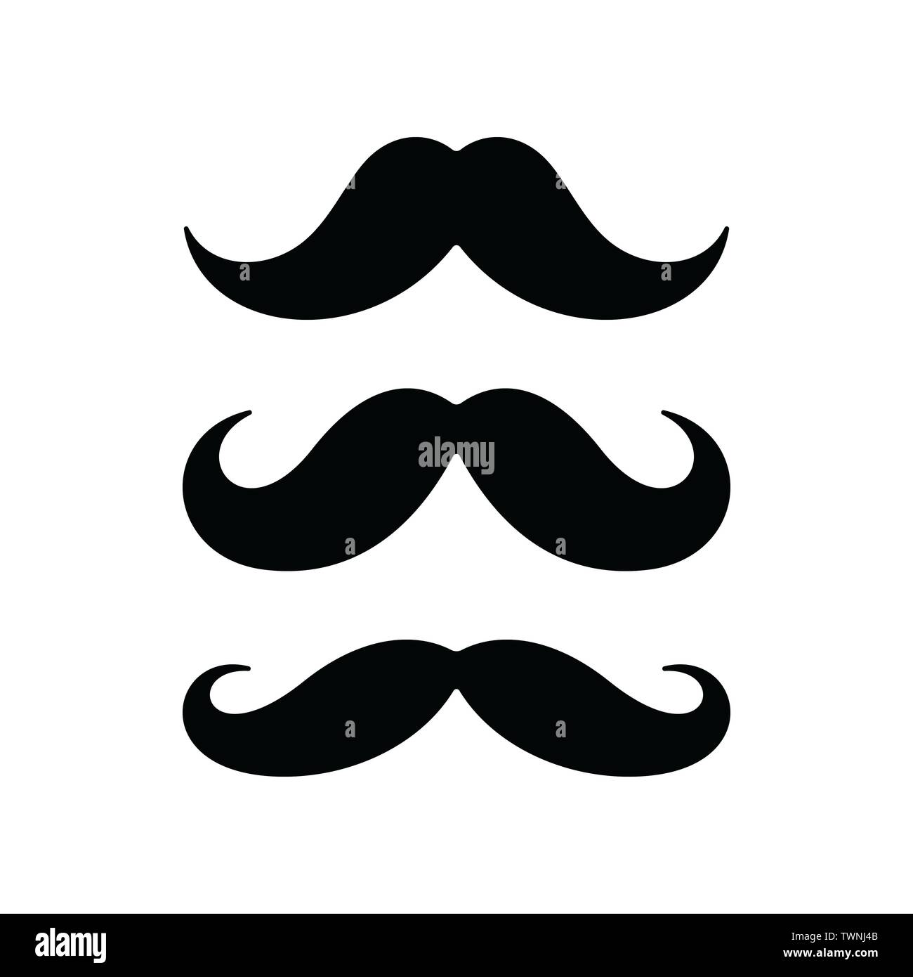 Set mustaches black silhouette Cut Out Stock Images & Pictures - Alamy