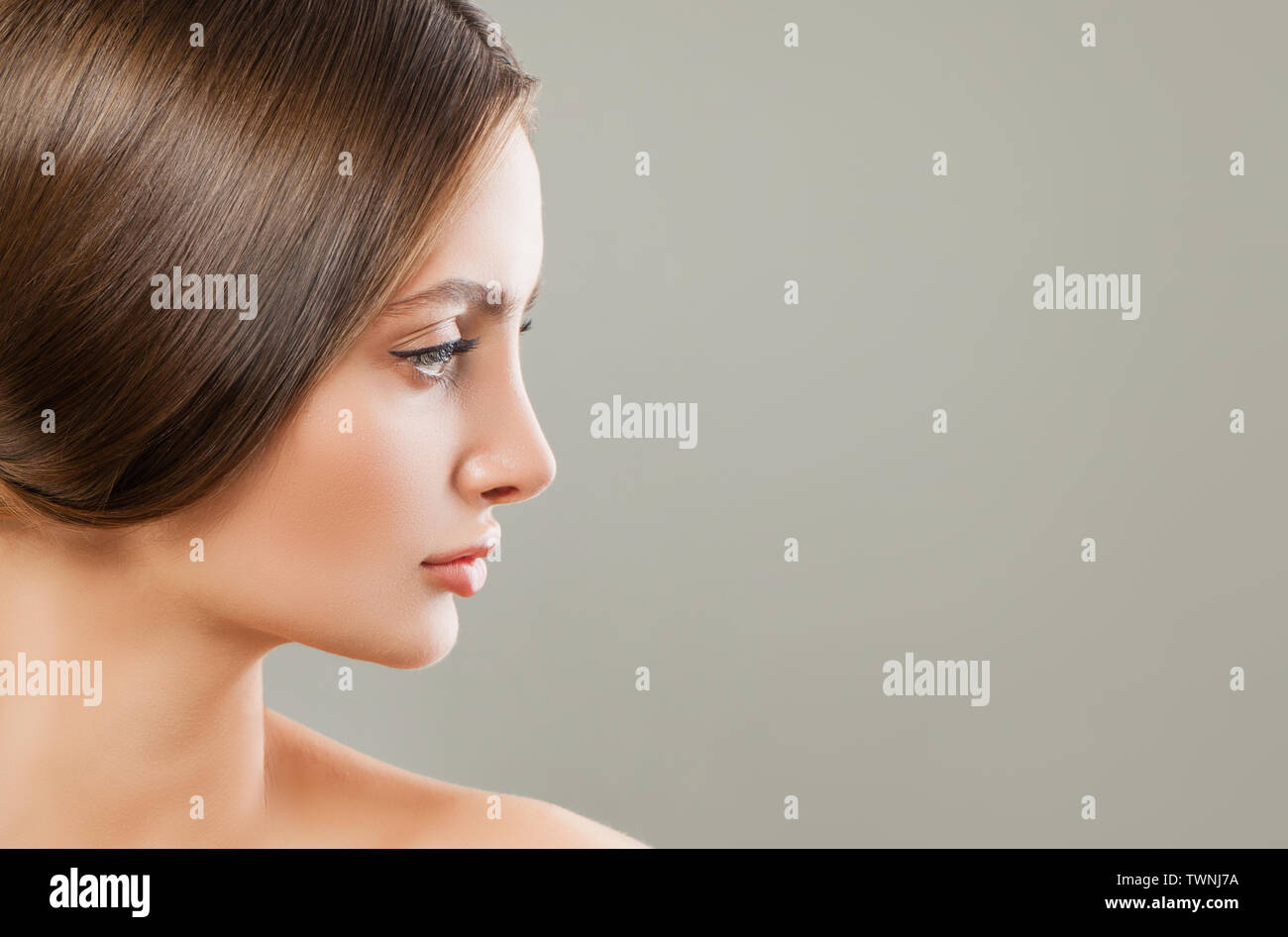 Young perfect woman. Female profile Stock Photo - Alamy