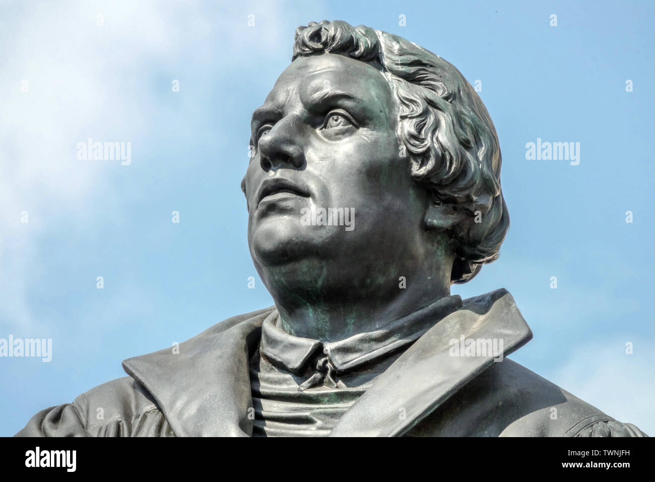 Martin Luther Portrait Dresden Germany, close-up shot of a face Stock ...