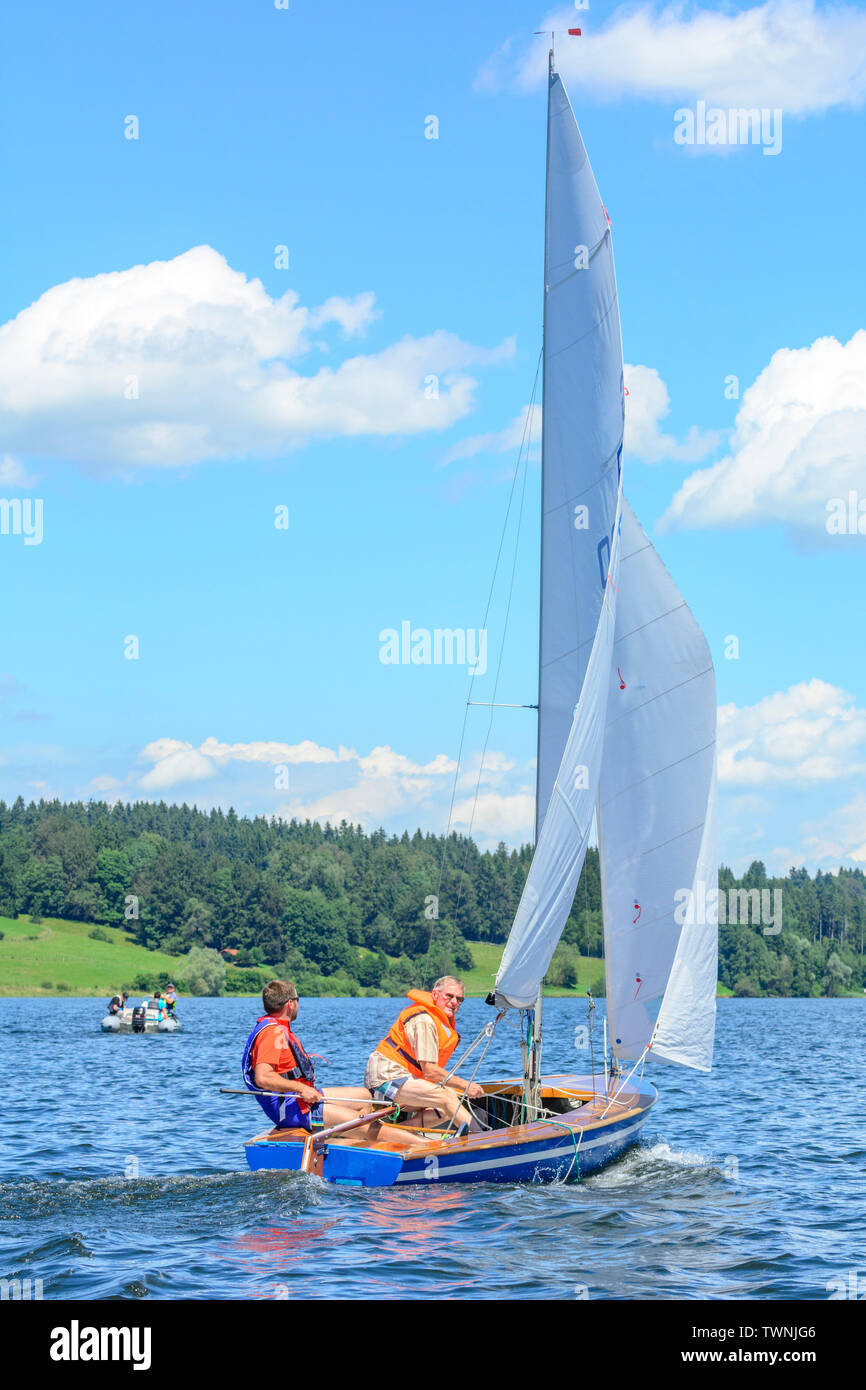Sailing on inland lake in summertime Stock Photo - Alamy