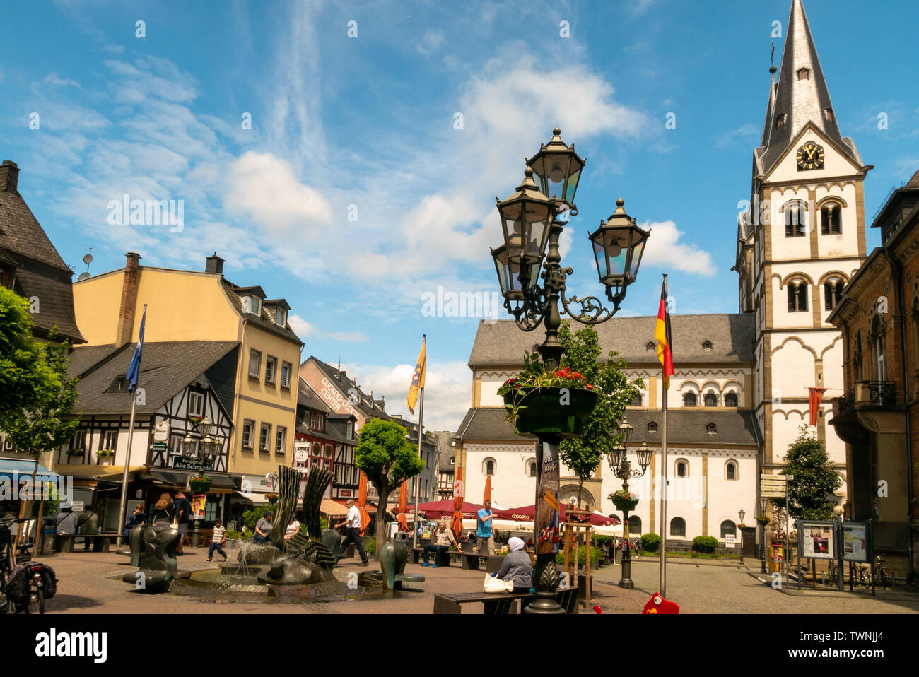 BOPPARD- GERMANY - JUNE 11, 2019: Marktplatz square. Boppard is a town ...