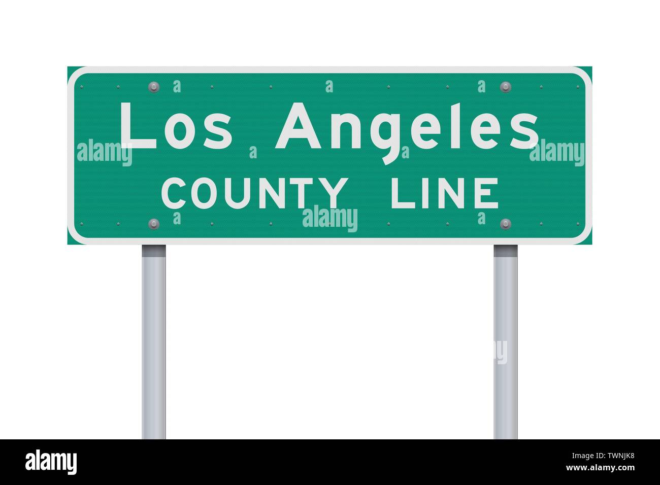 Vector illustration of the Los Angeles County Line green road sign ...